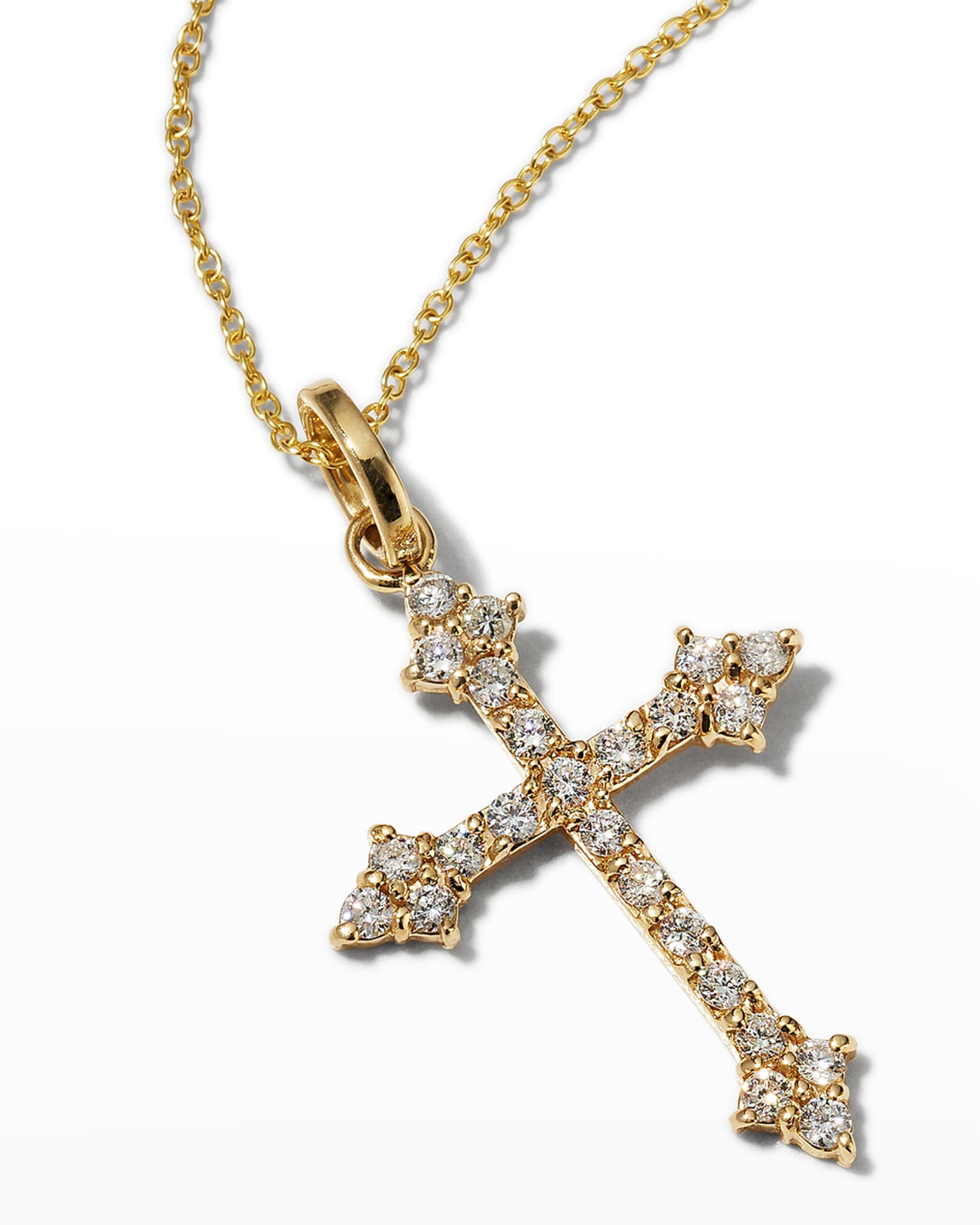 DRU. Diamond Gothic Cross Necklace | Neiman Marcus