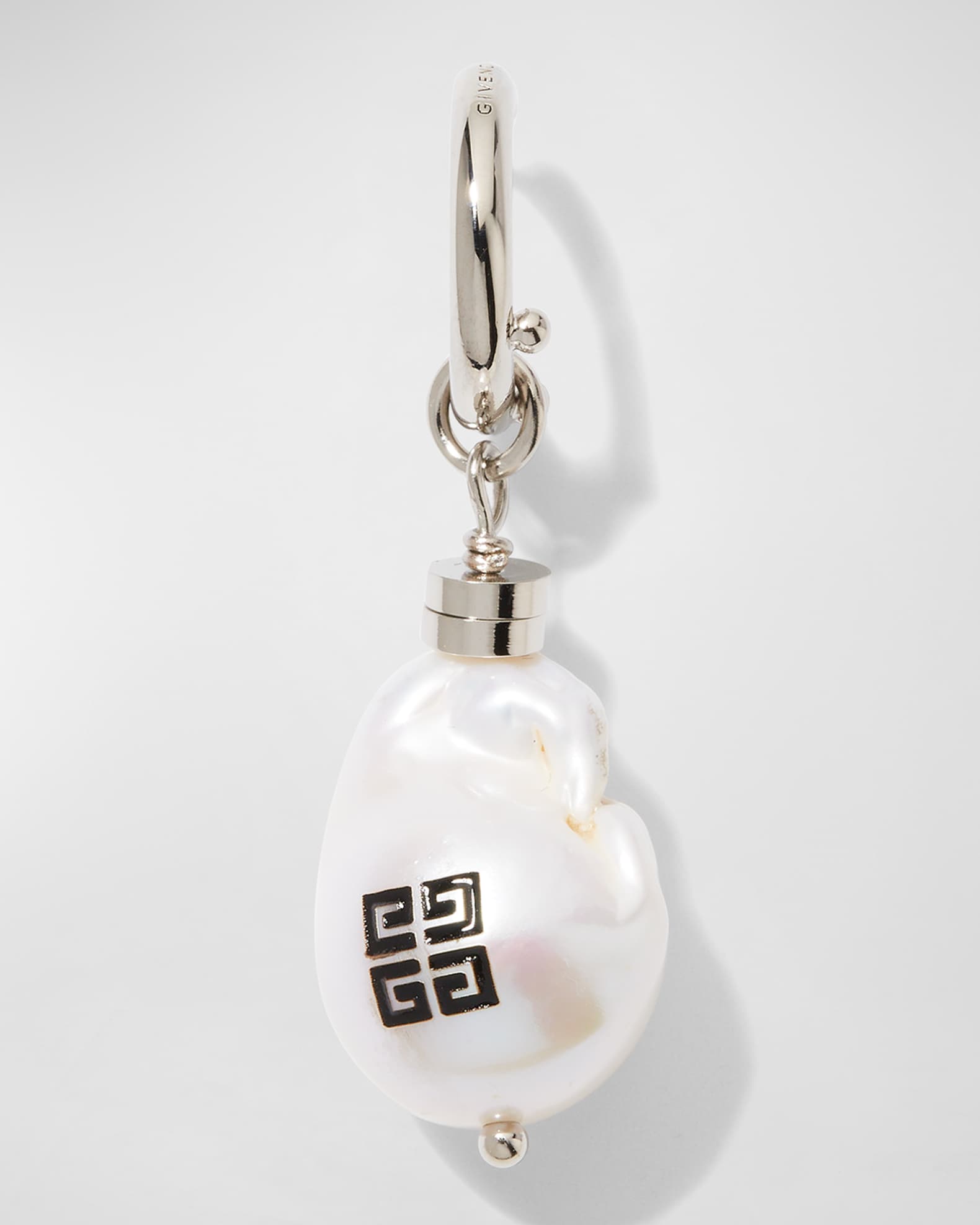 Givenchy x Josh Smith Men's 4G Pearl Hoop Earring | Neiman Marcus