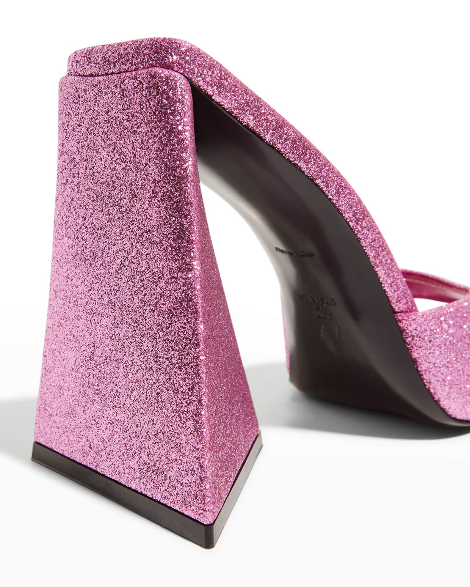 The Attico Devon Glitter Mule Sandals | Neiman Marcus