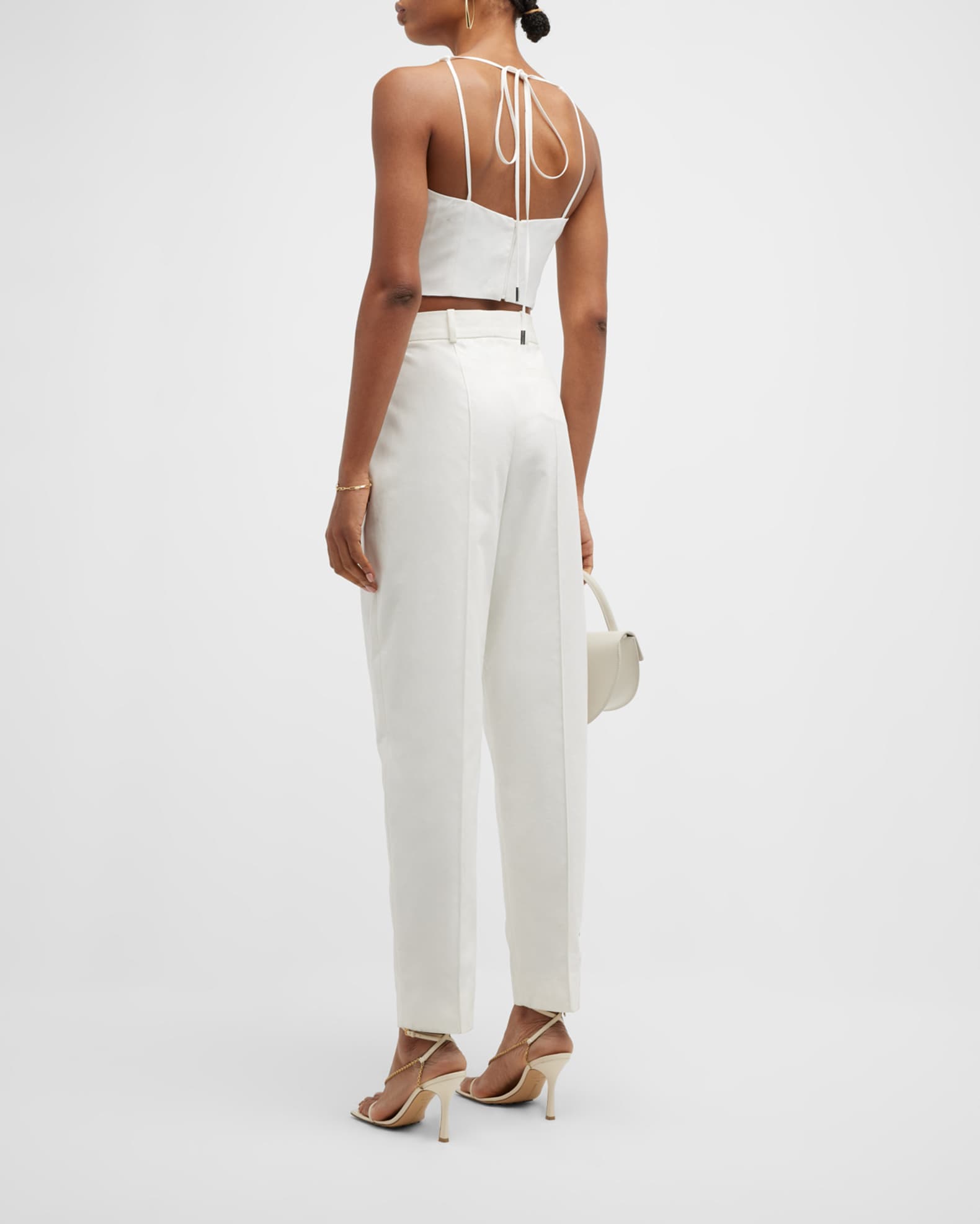 Halston Ito Linen Halter Top | Neiman Marcus