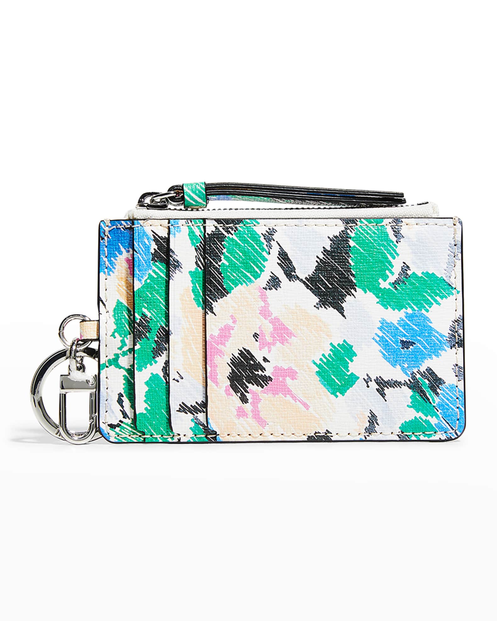 Ganni Banner Floral Zip Card Case | Neiman Marcus