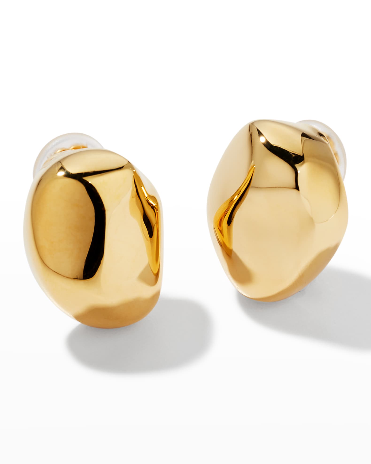 Kenneth Jay Lane Gold Pebble Earrings | Neiman Marcus