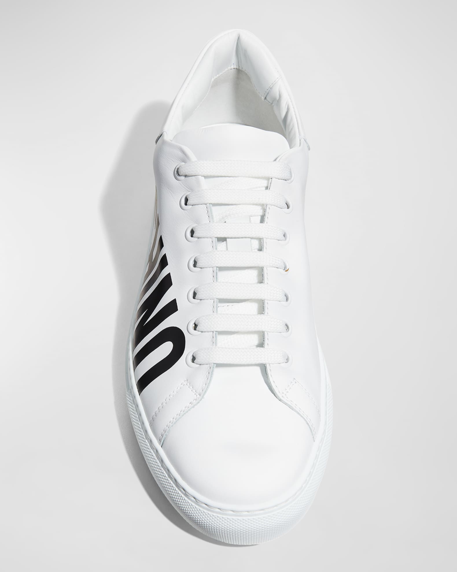Moschino Men's Low-Top Leather Logo Sneakers | Neiman Marcus