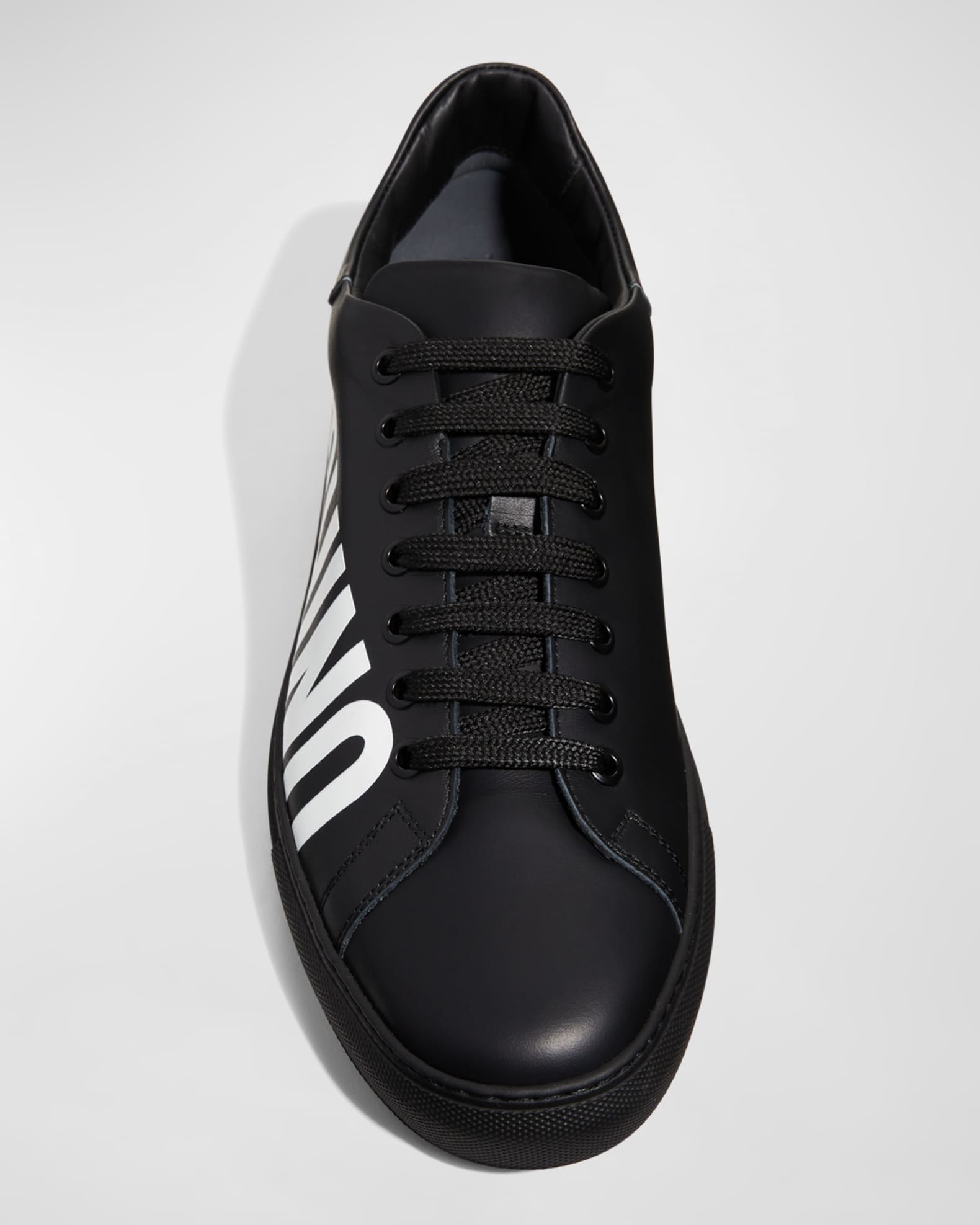 Moschino Men's Leather Low-Top Logo Sneakers | Neiman Marcus