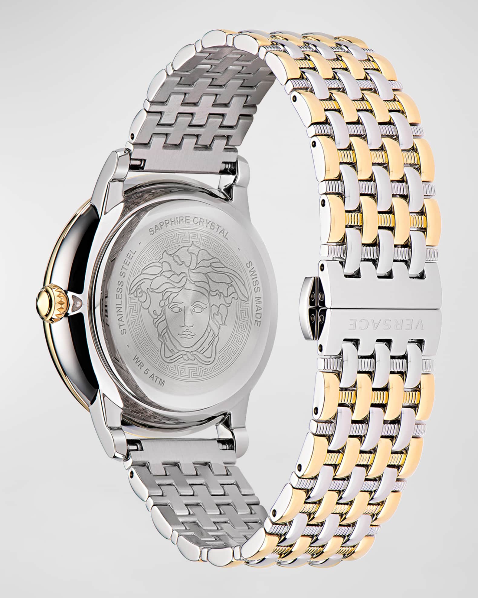 Versace La Medusa Watch with Bracelet Strap, Silver/Yellow Gold IP ...