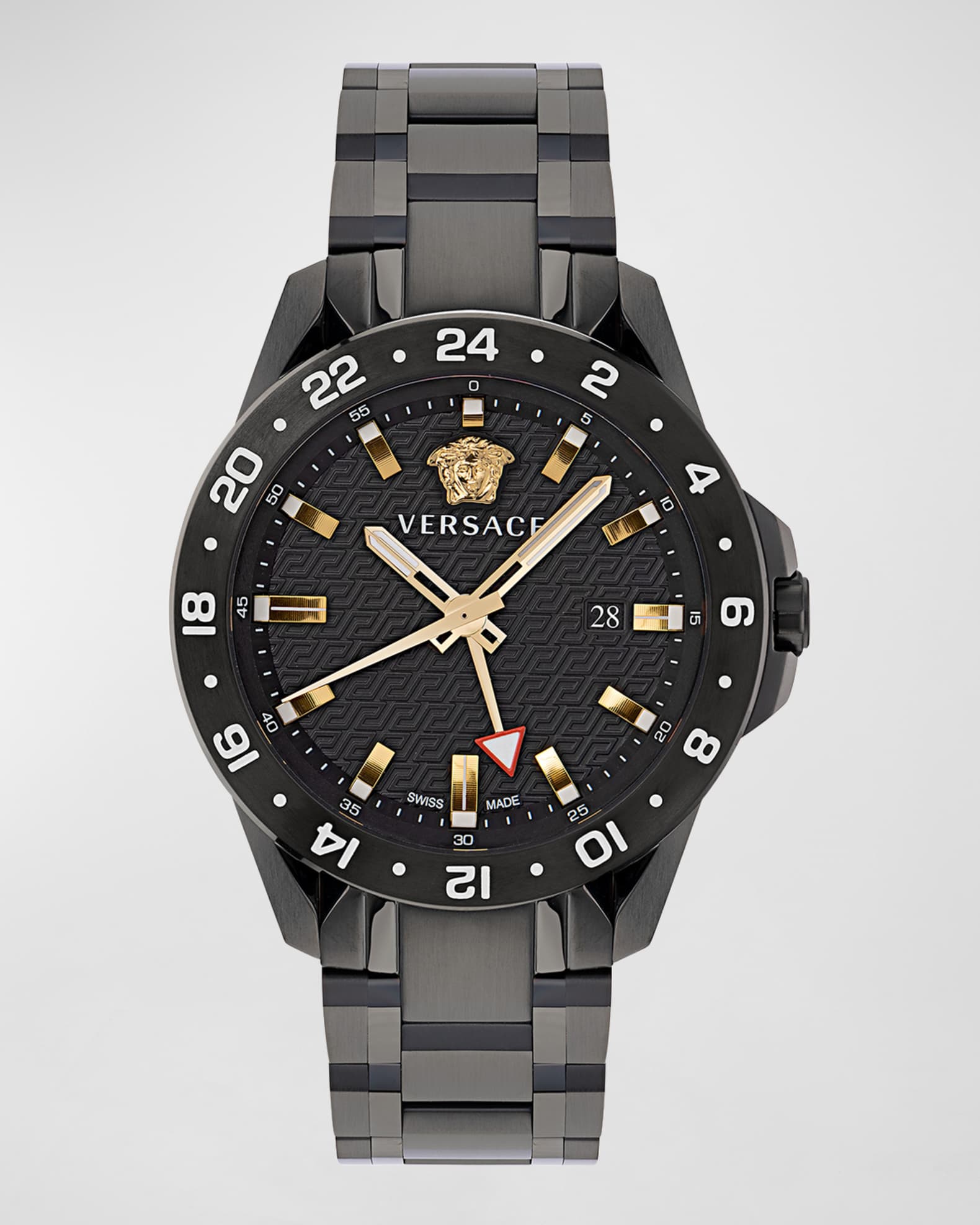 Versace Men's Sport Tech IP Black Stainless Steel Bracelet Watch ...