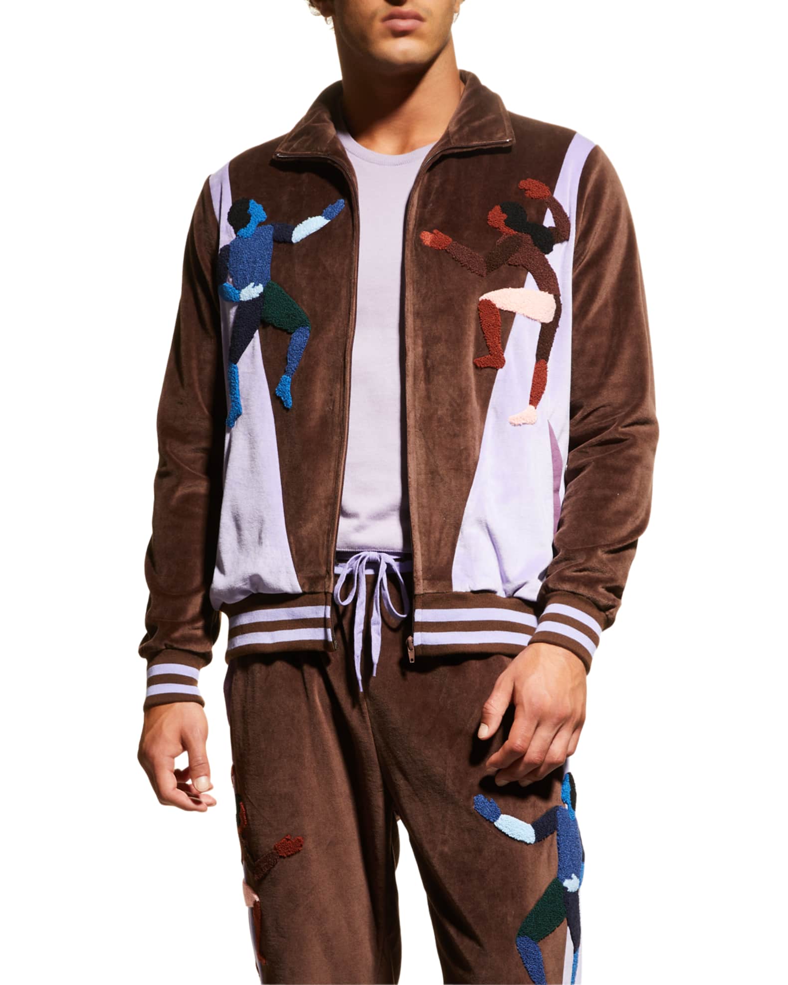 KidSuper Men's Dancer Velour Track Jacket | Neiman Marcus