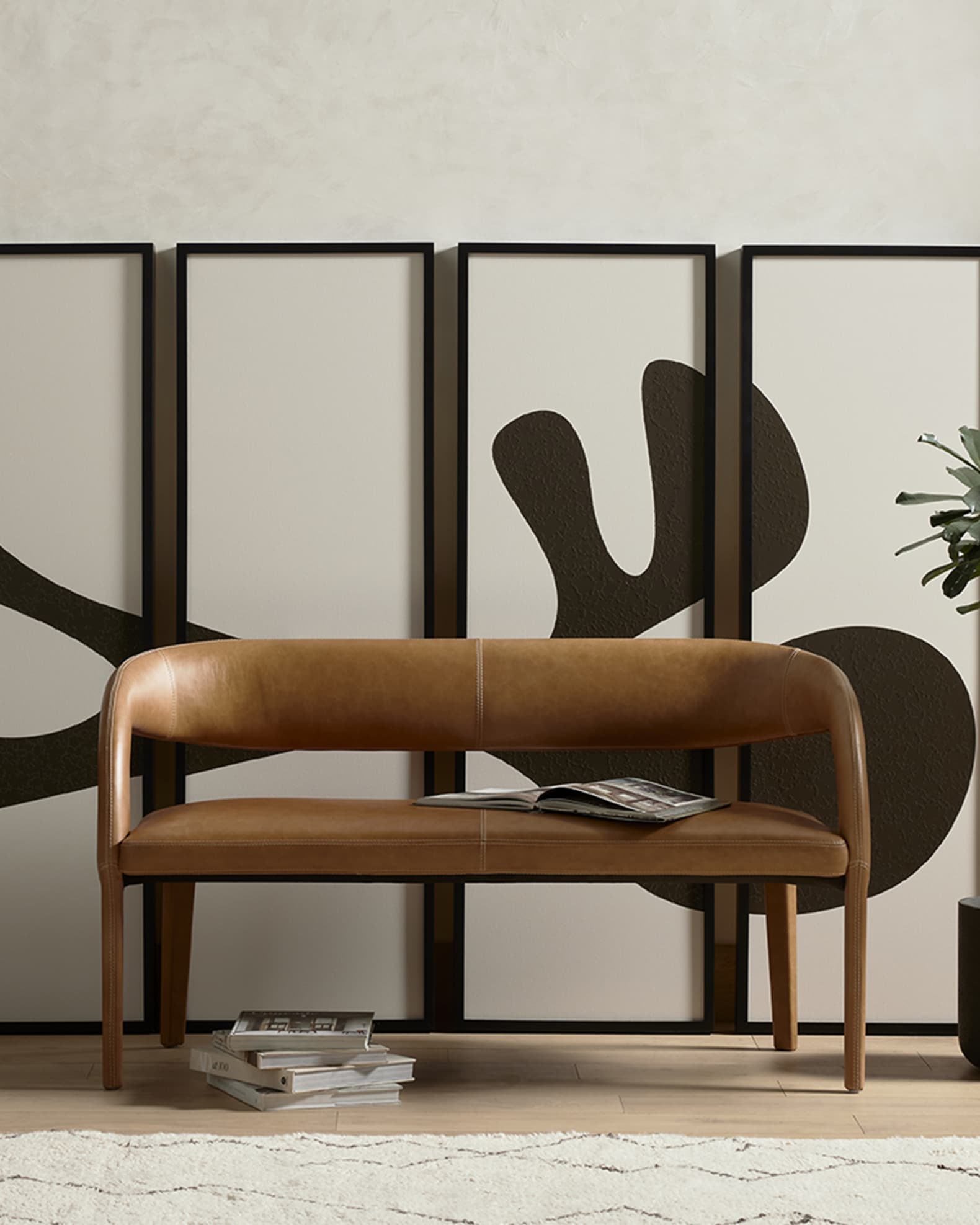 Four Hands Hawkins Leather Dining Bench | Neiman Marcus