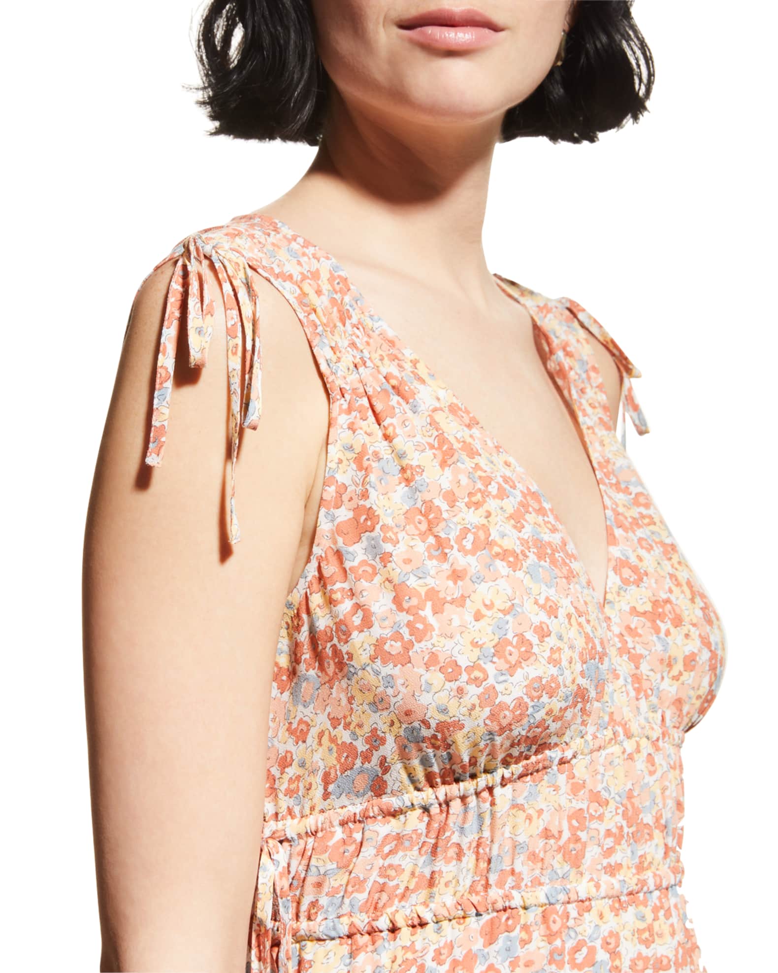 Rails Constantine Self-Tie Floral Midi Dress | Neiman Marcus