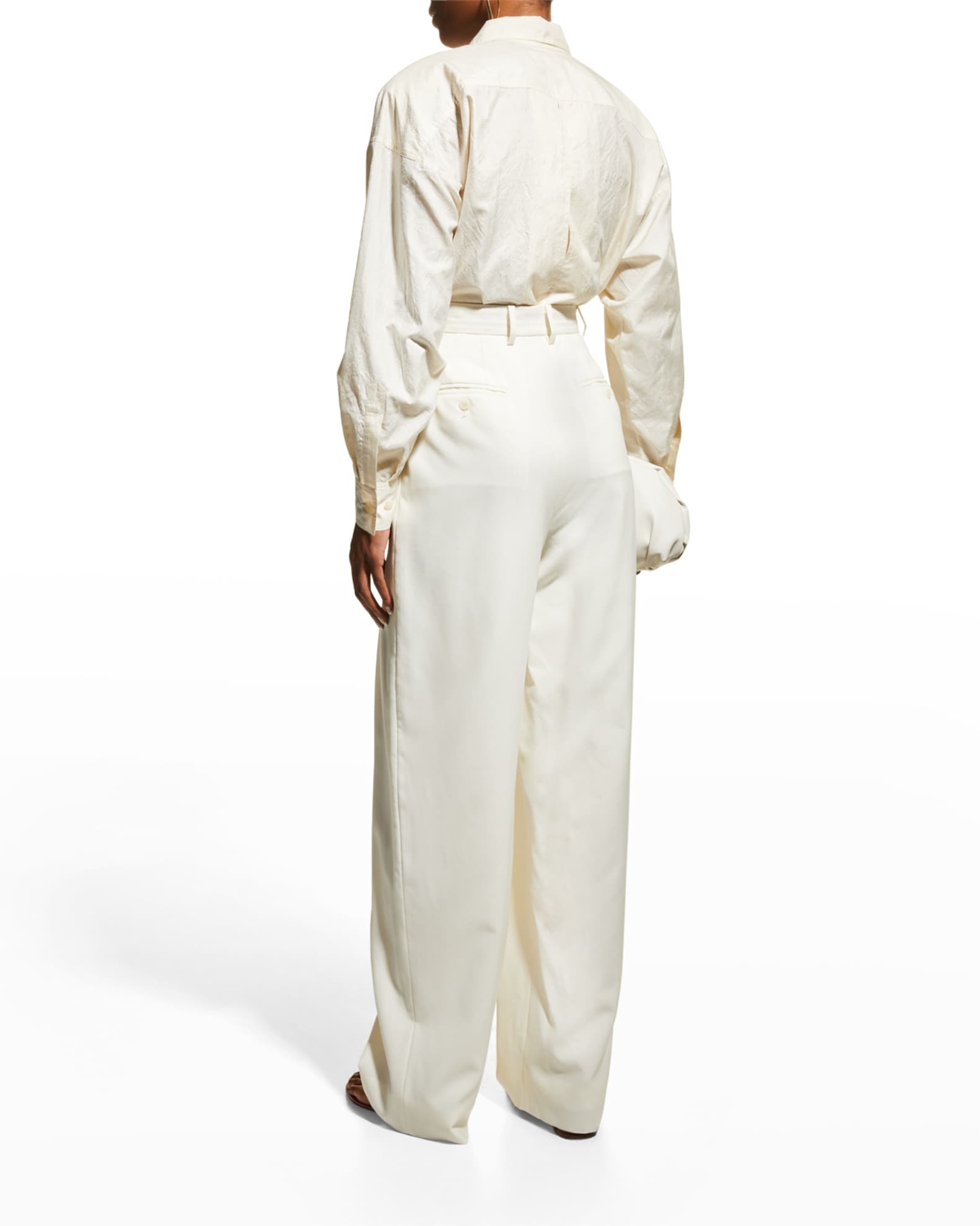 Salon 1884 Pleated Pants in Lightweight Wool | Neiman Marcus