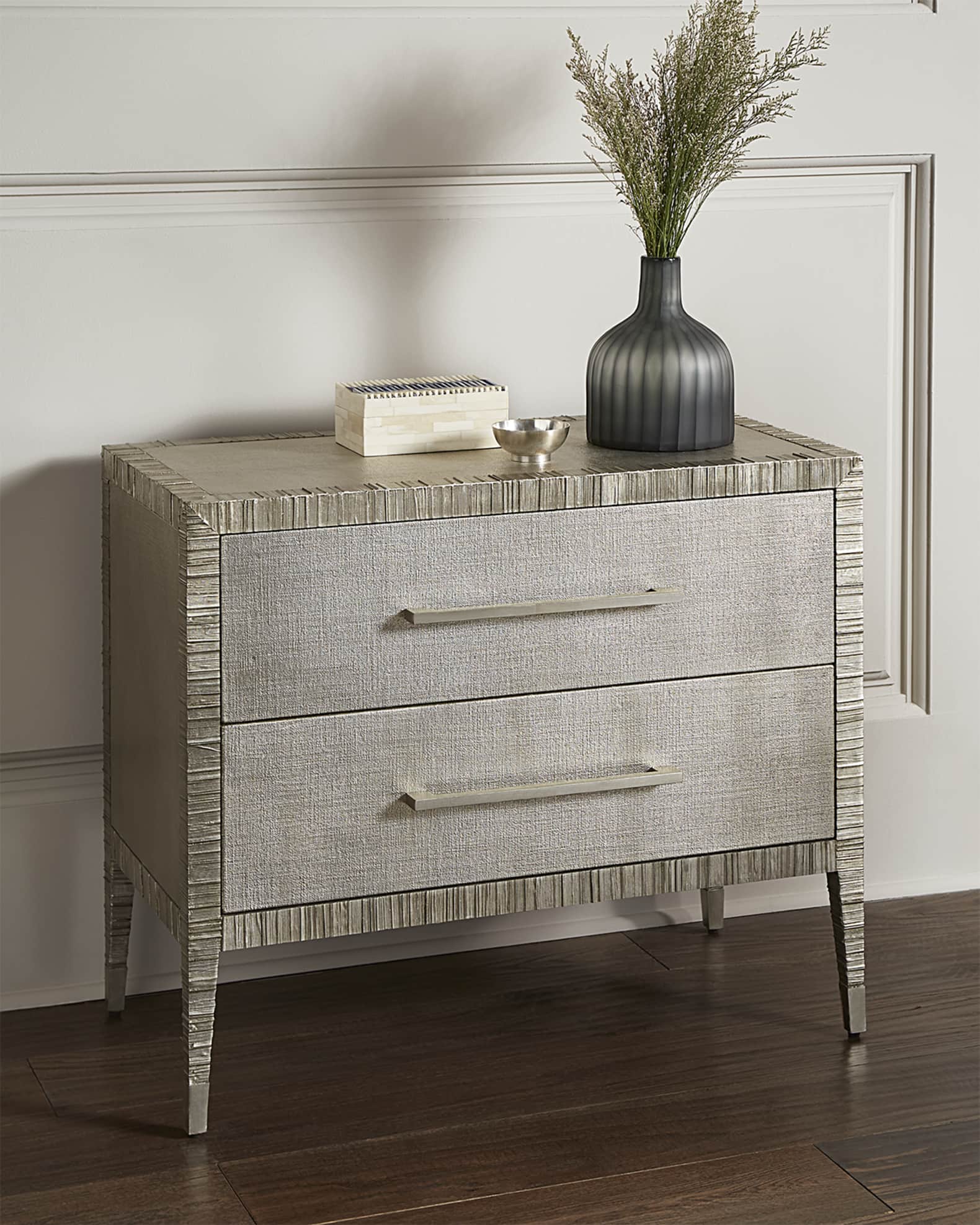 John-Richard Collection Carraway Silver Nightstand | Neiman Marcus