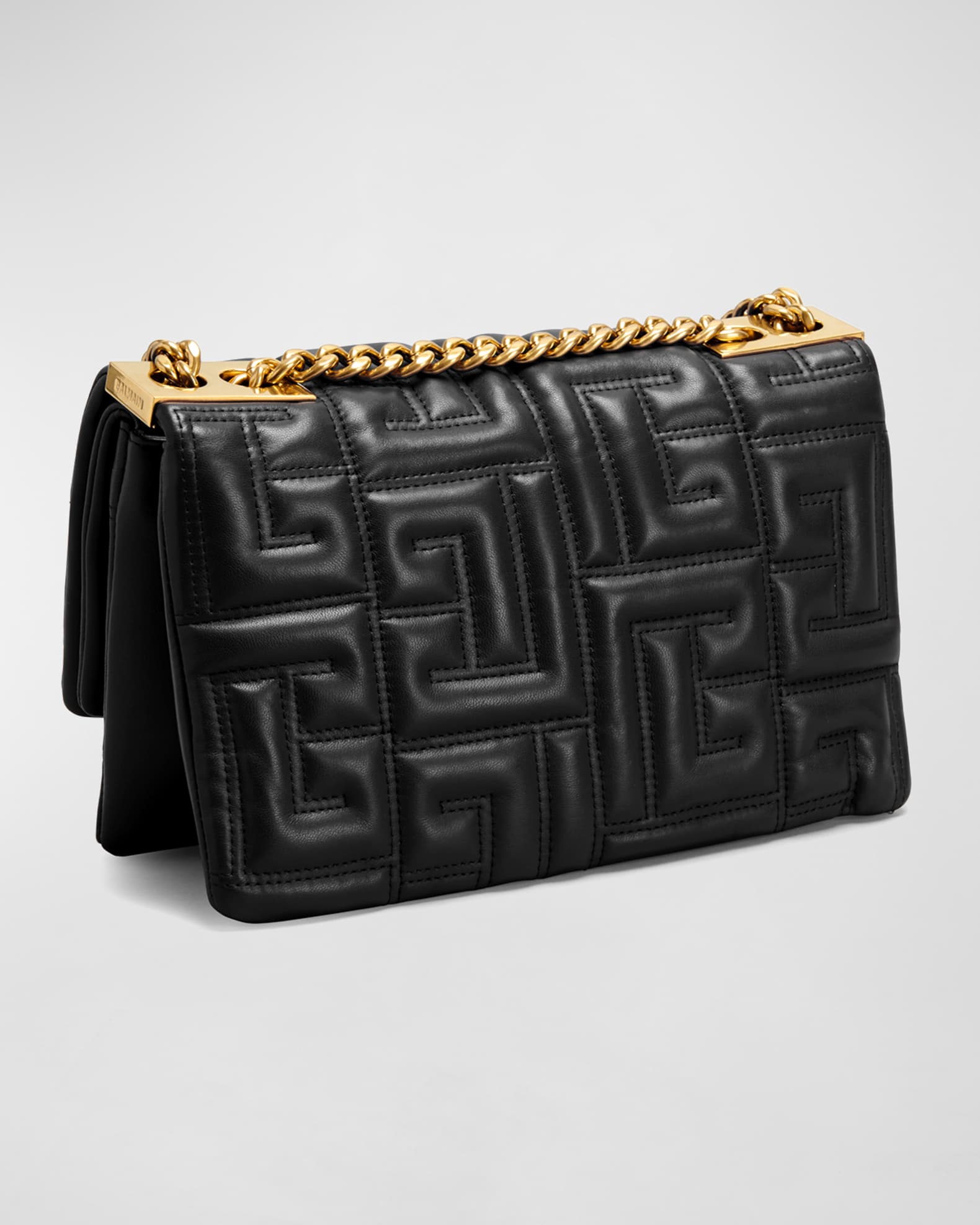 Balmain 1945 Small Monogram-Embossed Shoulder Bag | Neiman Marcus