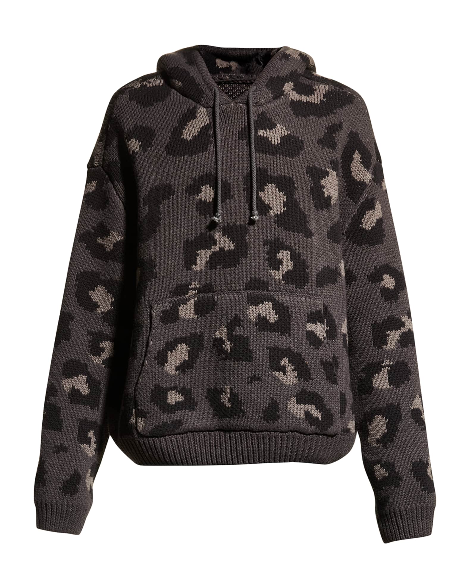 Stampd Men's Knit Leopard-Print Poncho Sweater | Neiman Marcus