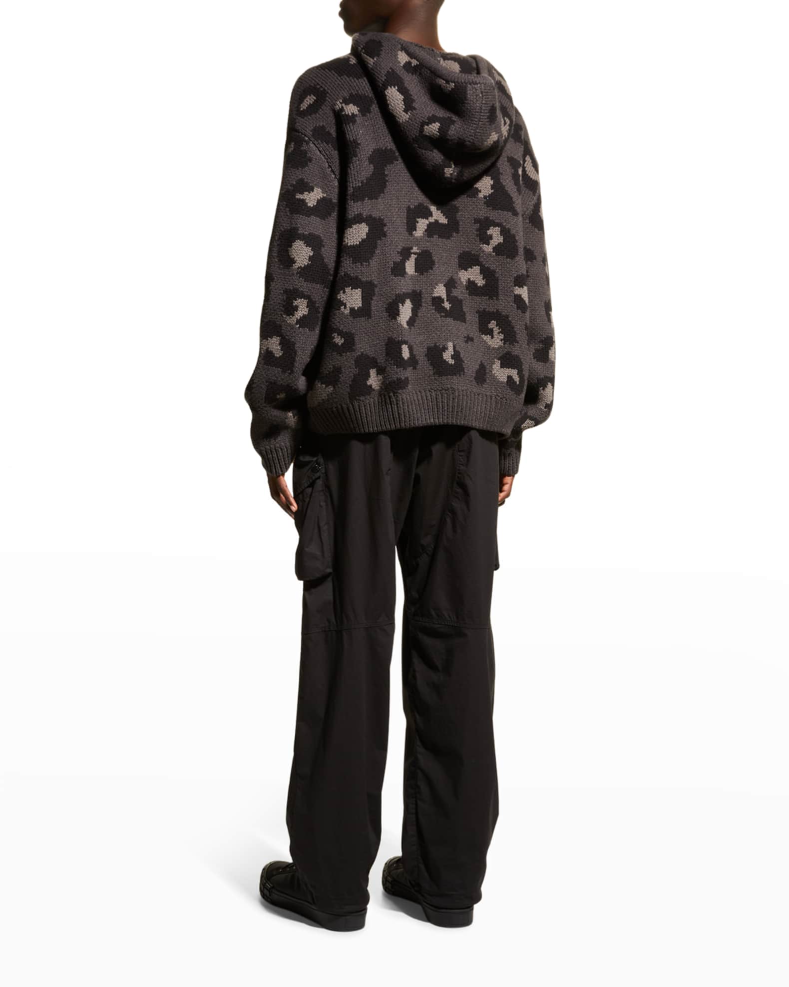 Stampd Men's Knit Leopard-Print Poncho Sweater | Neiman Marcus