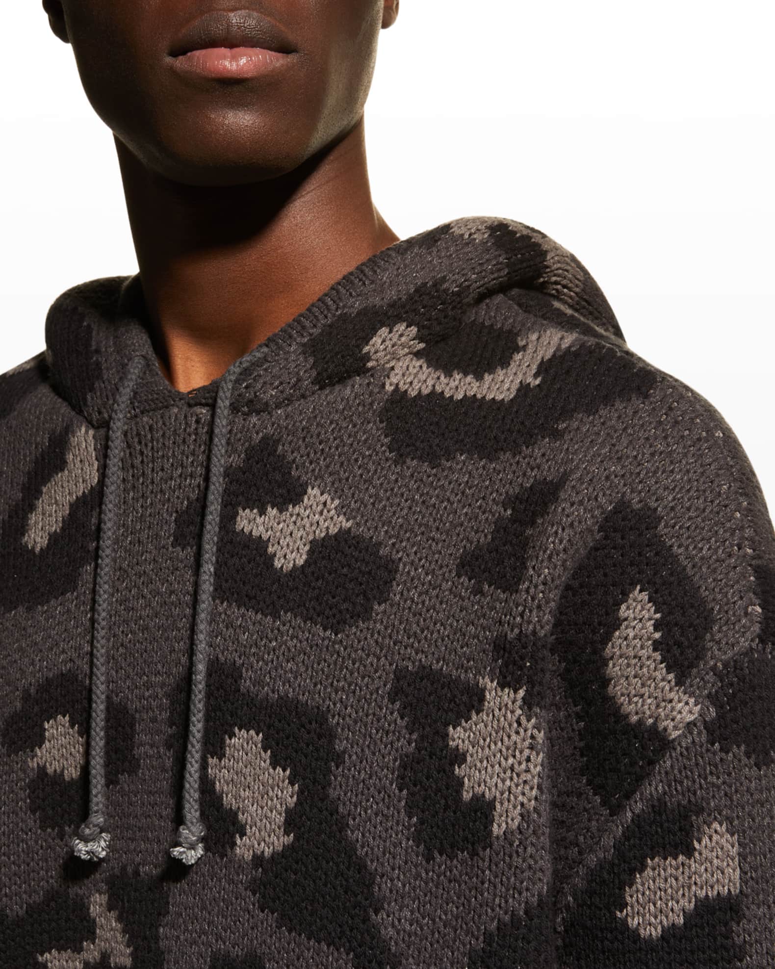Stampd Men's Knit Leopard-Print Poncho Sweater | Neiman Marcus