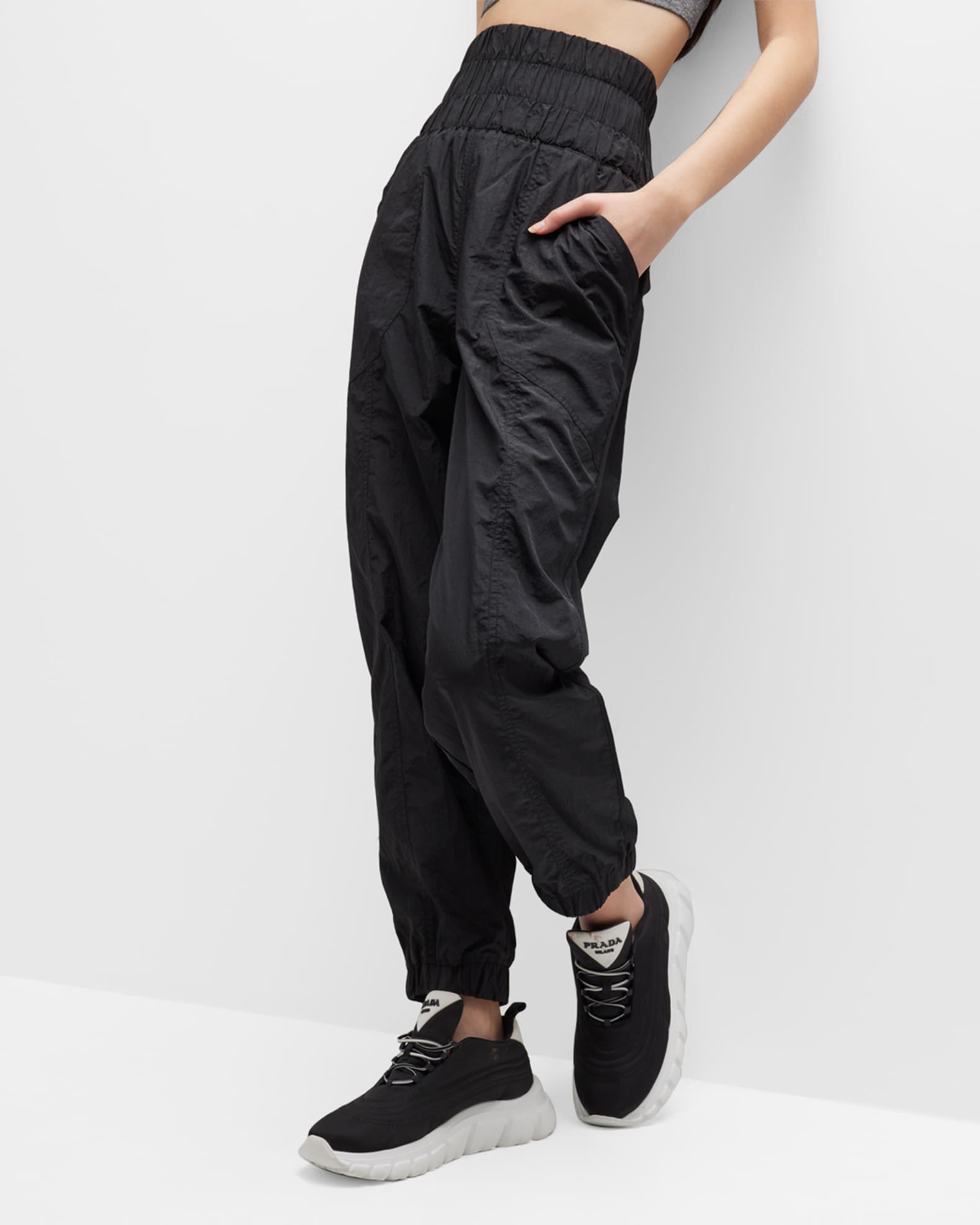 FP Movement The Way Home Smocked Jogger Pants | Neiman Marcus