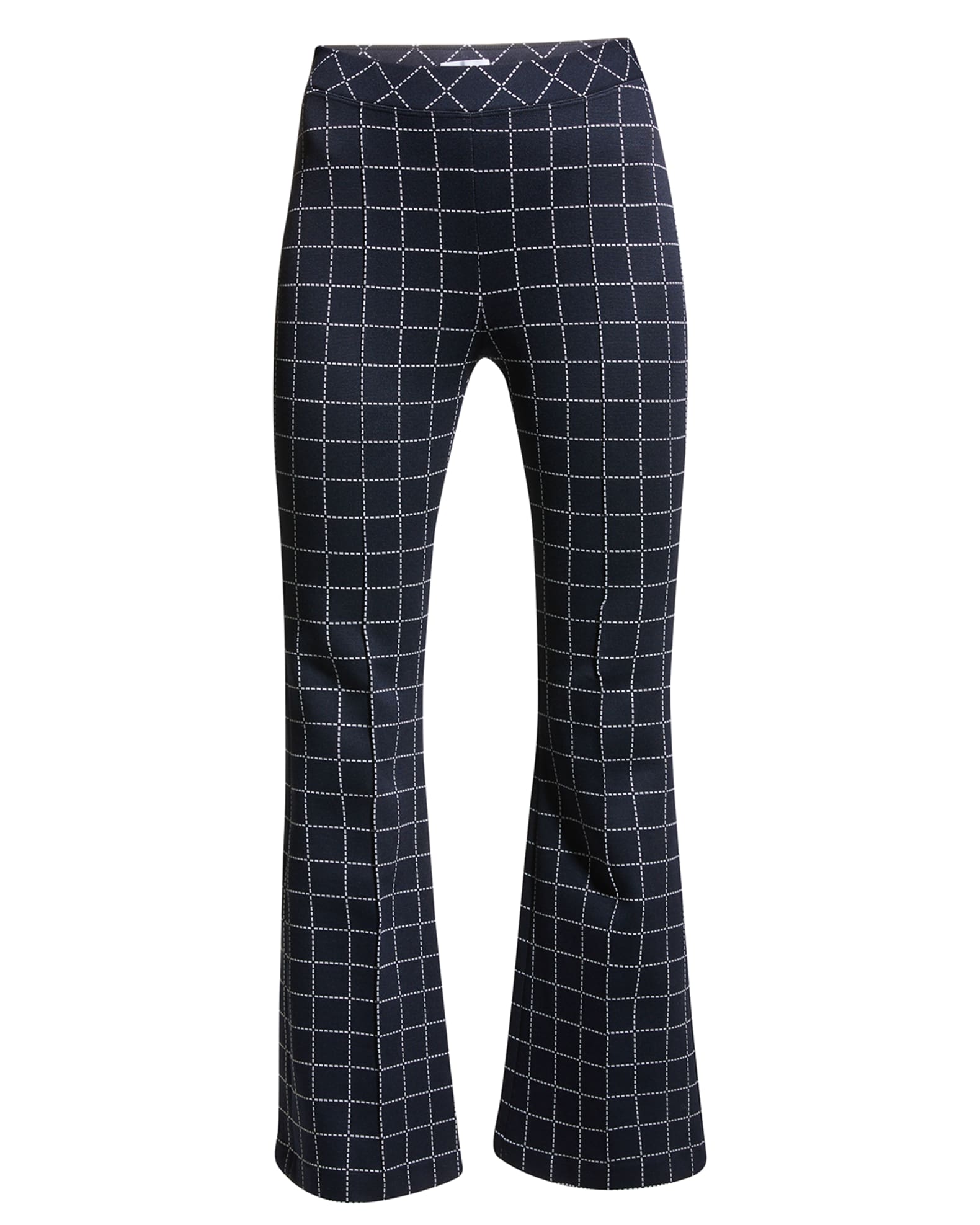 Rosetta Getty Houndstooth Plaid Flare Pants | Neiman Marcus