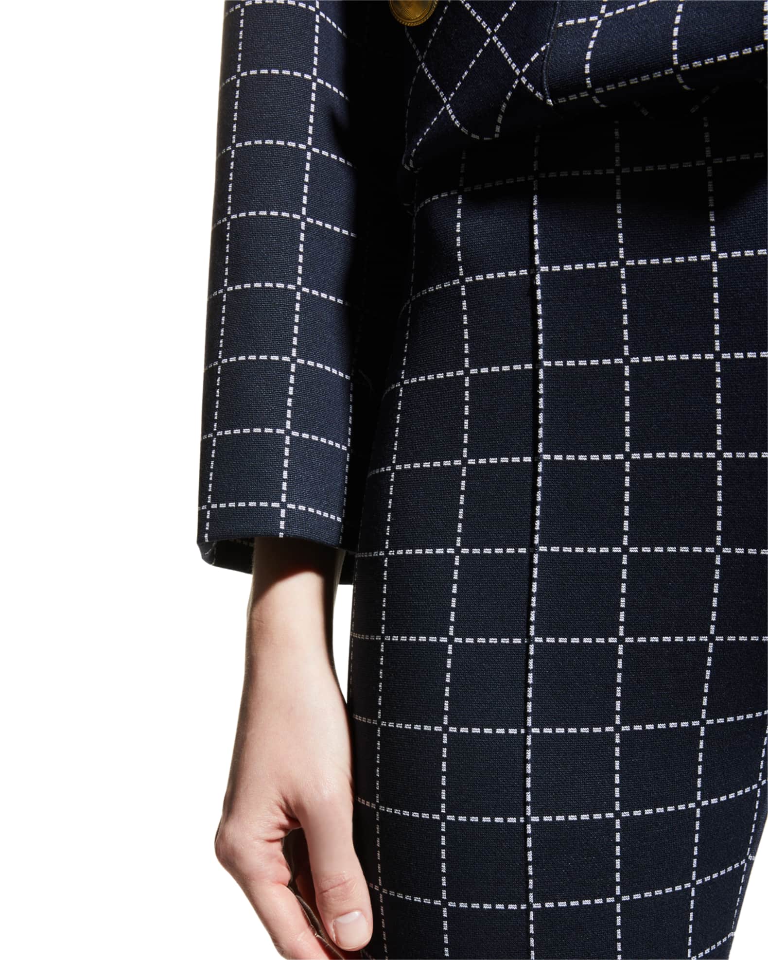 Rosetta Getty Houndstooth Plaid Flare Pants | Neiman Marcus