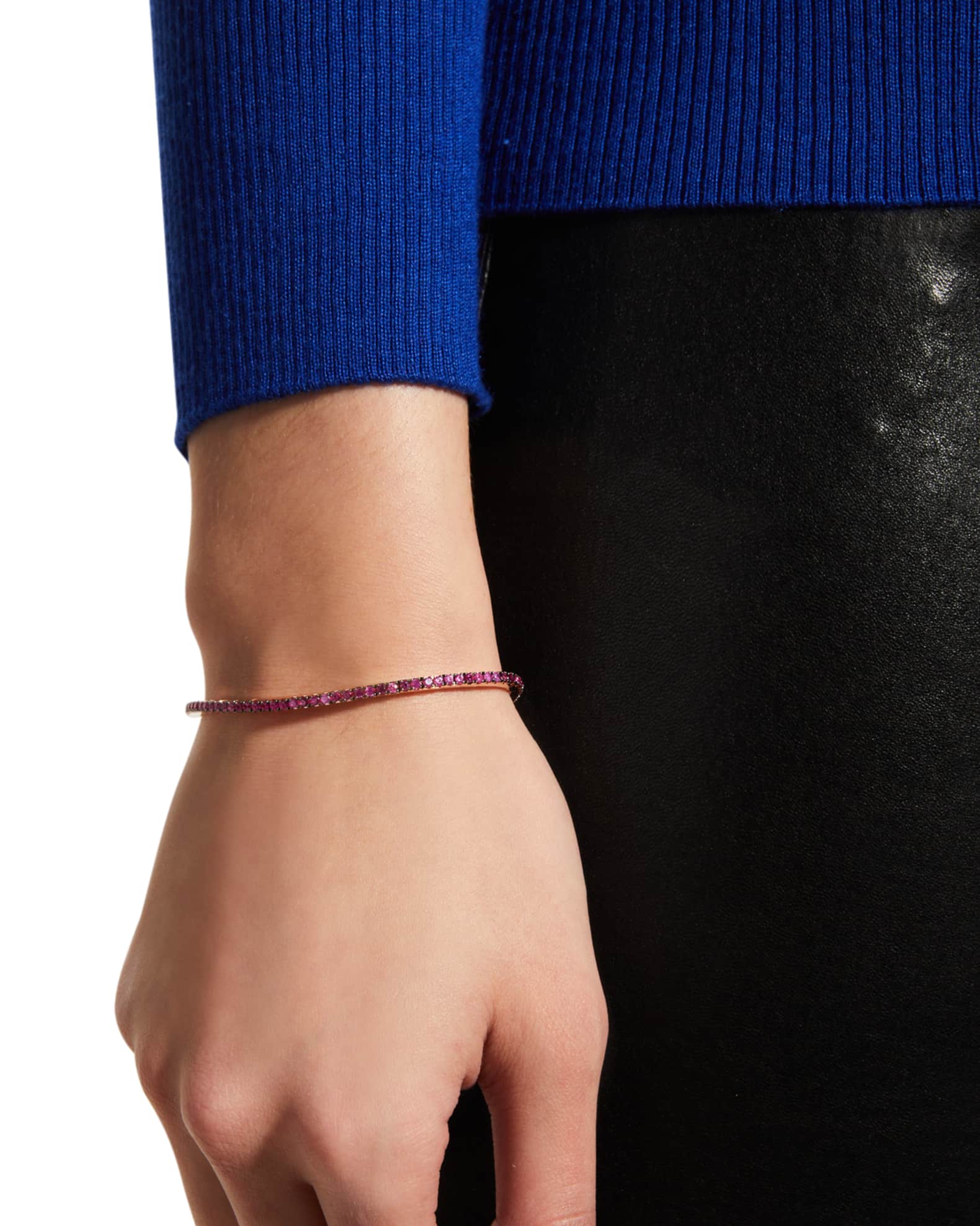 Extensible Rose Gold Stretch Ruby Tennis Bracelet | Neiman Marcus