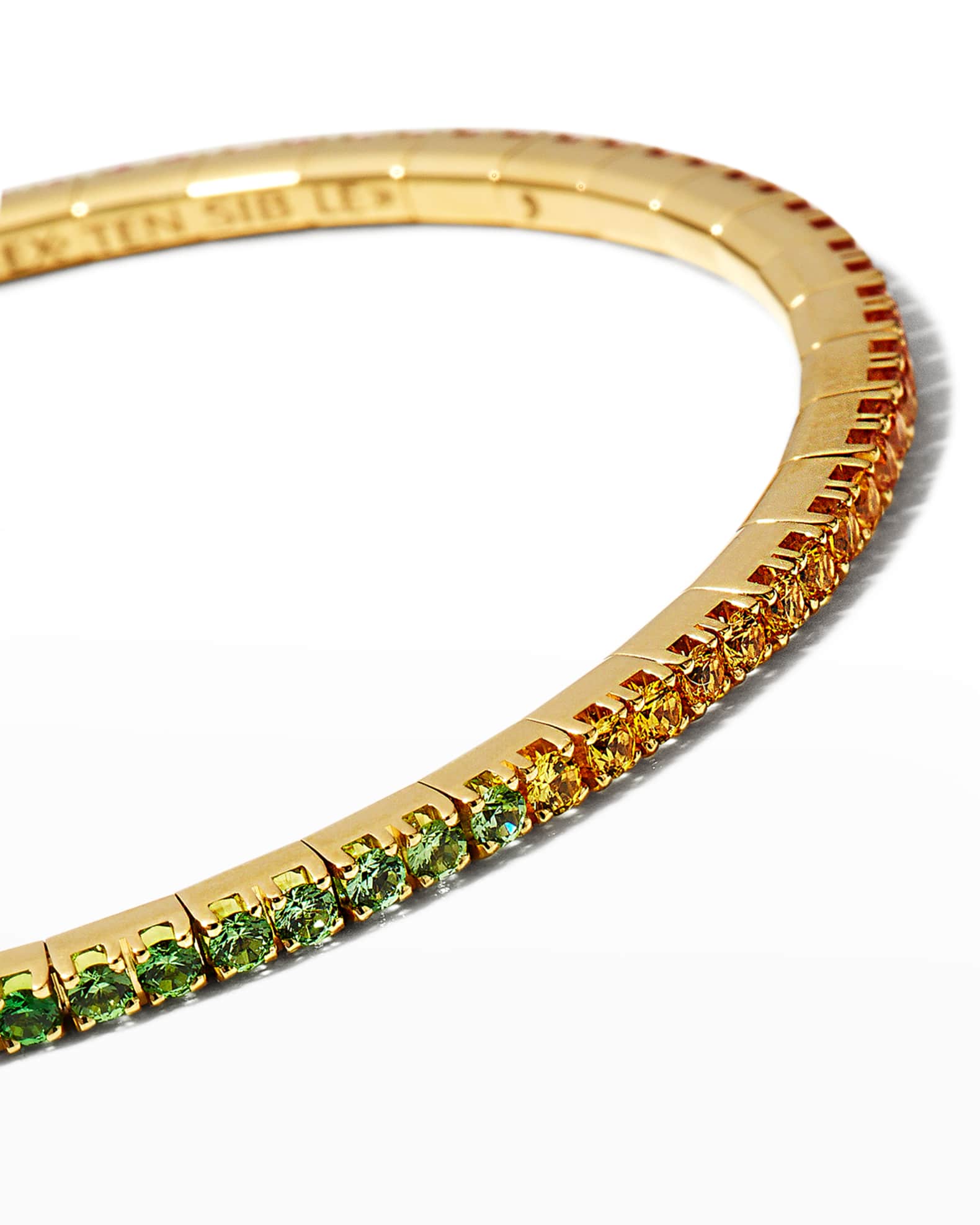 Extensible Yellow Gold Stretch Rainbow Tennis Bracelet | Neiman Marcus