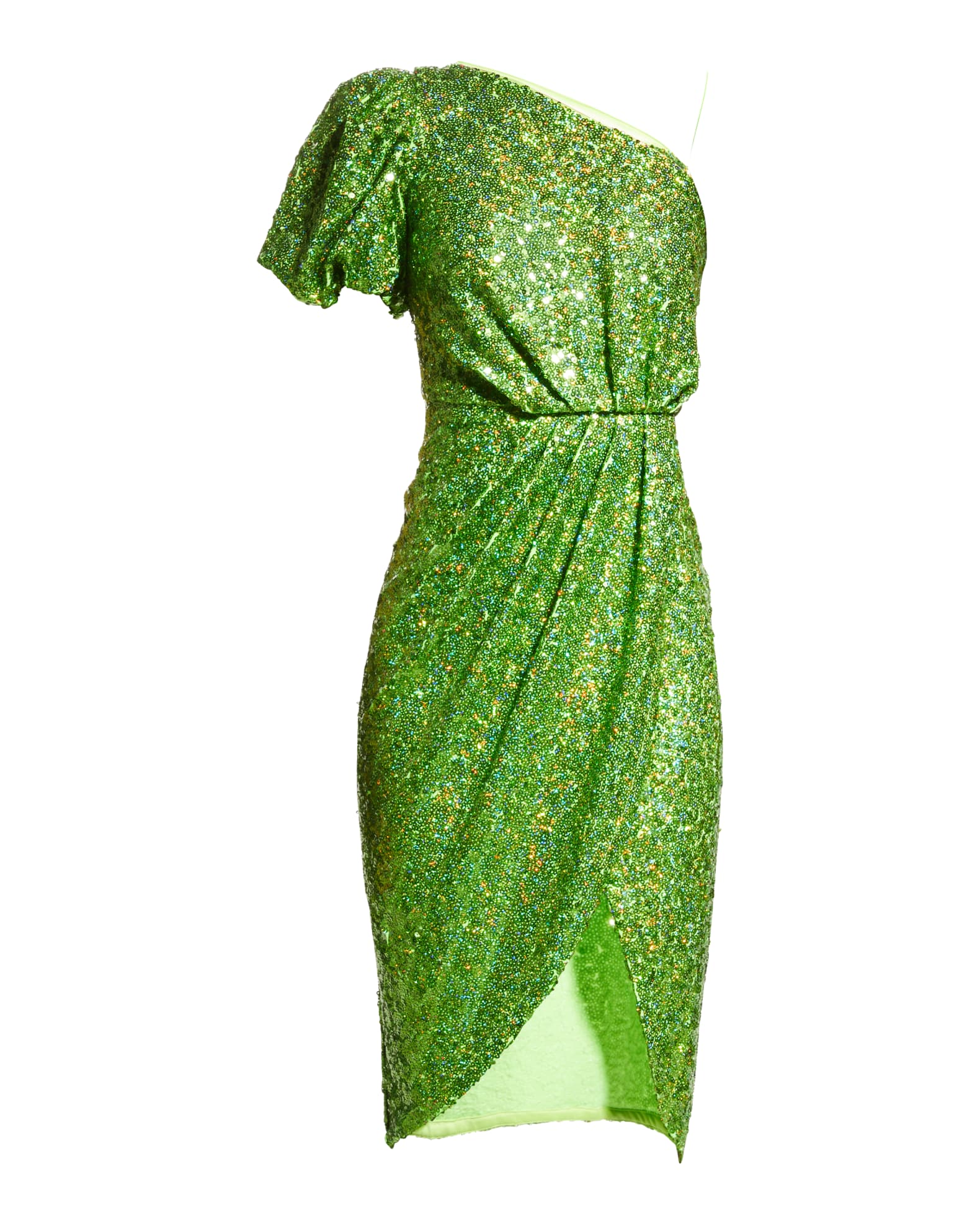 One33 Social One-Shoulder Sequin Wrap Dress | Neiman Marcus