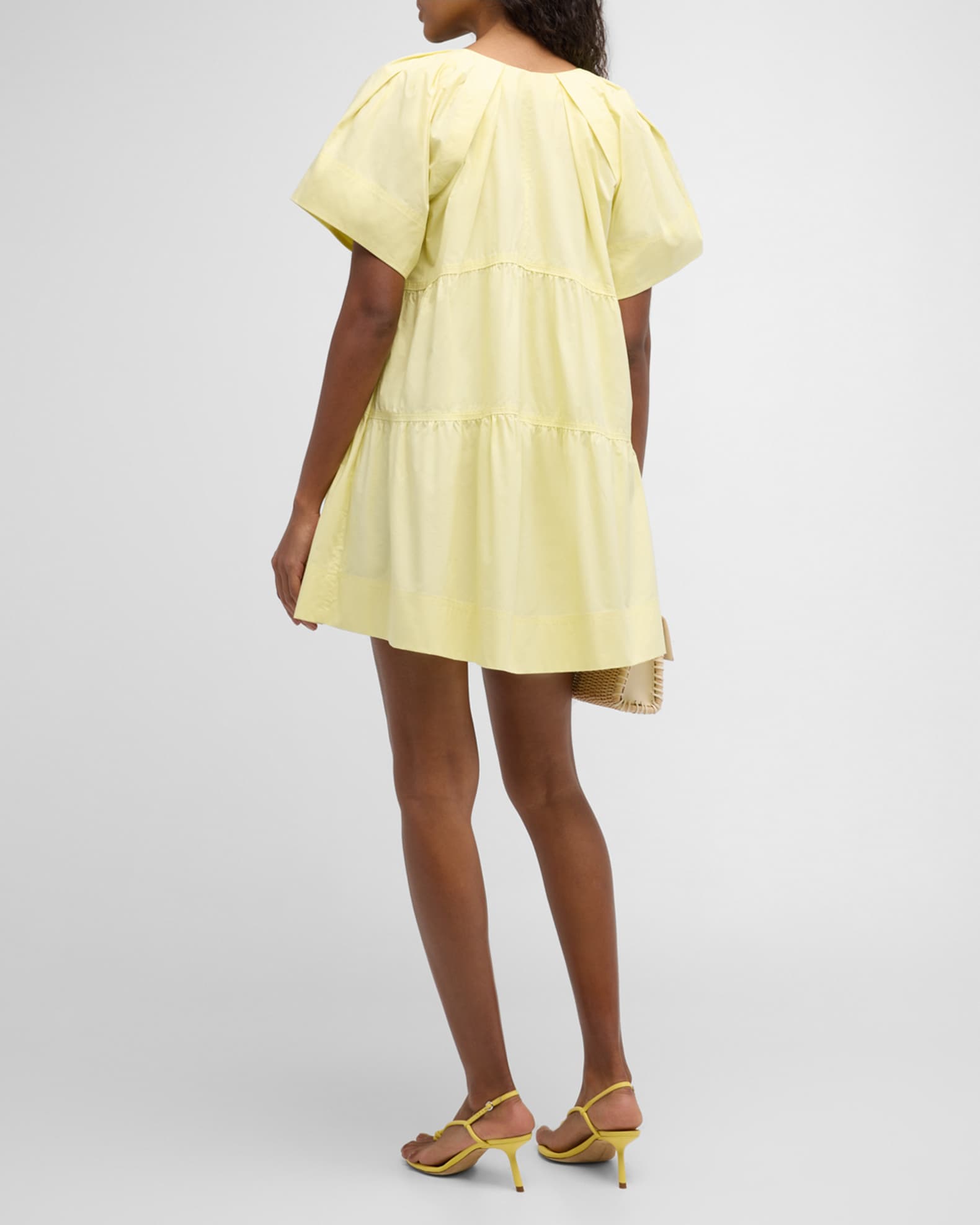 A.L.C. Camila Short-Oversized Sleeve Tiered Mini Dress | Neiman Marcus