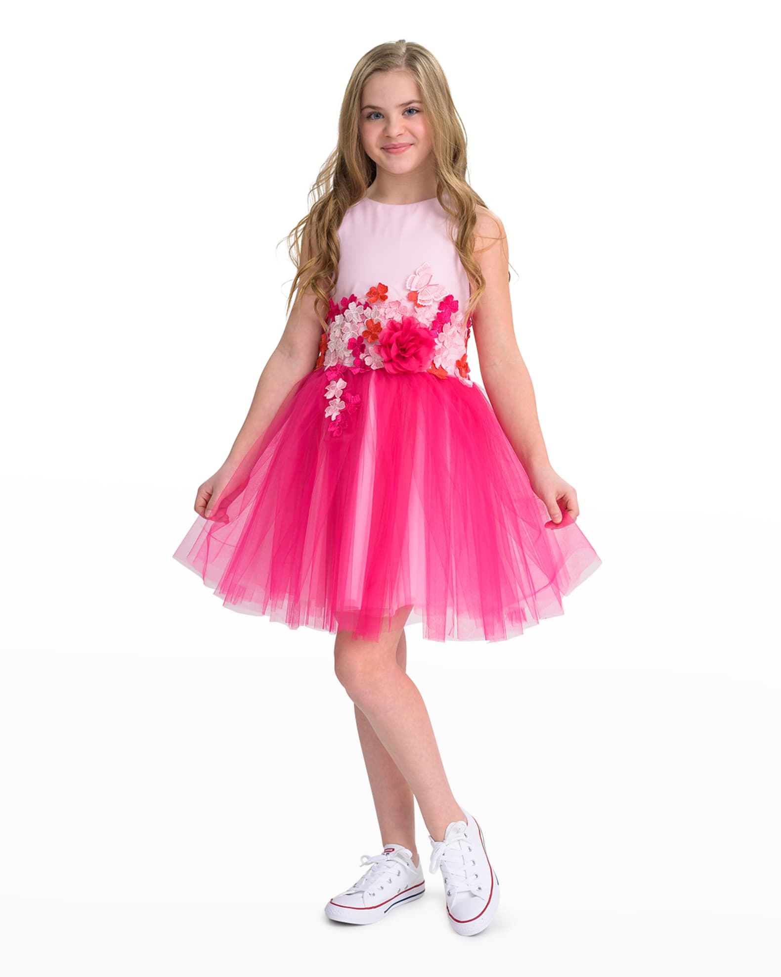 Zoe Girl's Alice Two-Toned Tulle Skirt Dress, Size 4-6 | Neiman Marcus