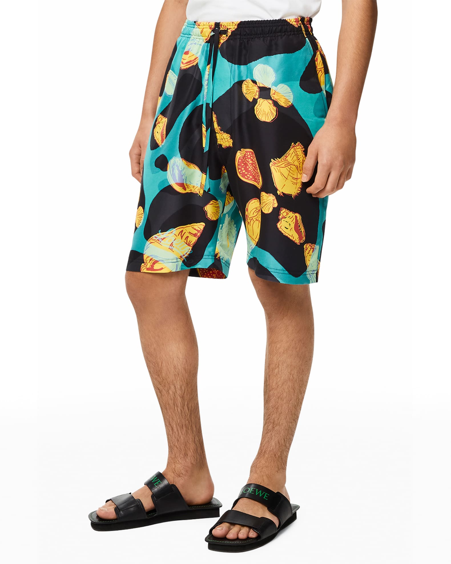 Loewe x Paula's Ibiza Men's Shell-Print Leisure Shorts | Neiman Marcus