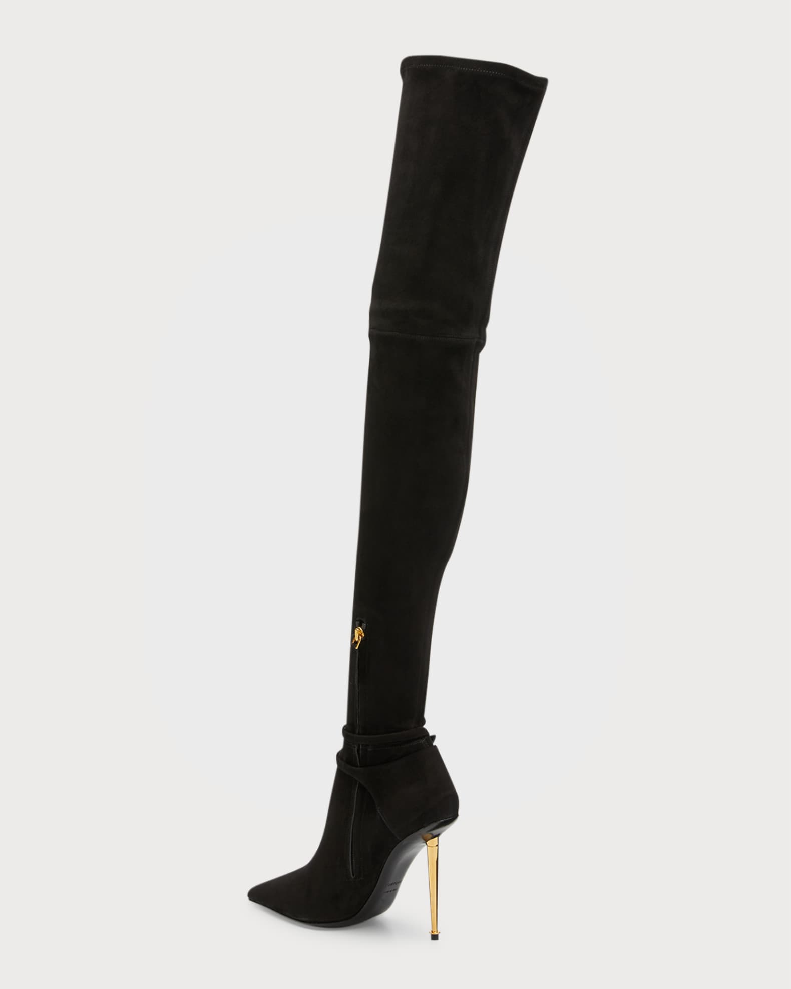 TOM FORD Lock Suede Over-The-Knee Boots | Neiman Marcus