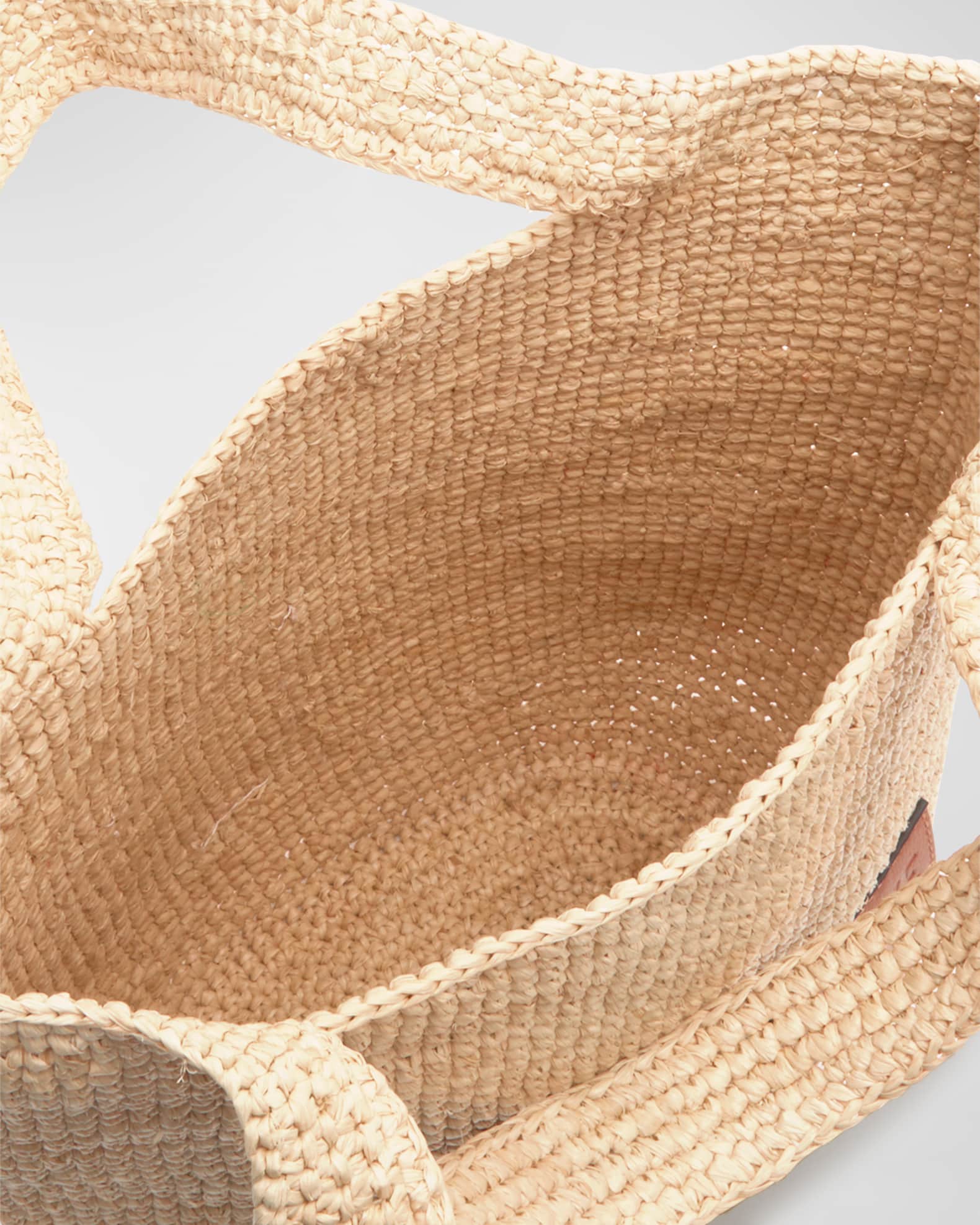 Loewe x Paula’s Ibiza Slit Mini Tote Bag in Raffia with Leather Anagram ...