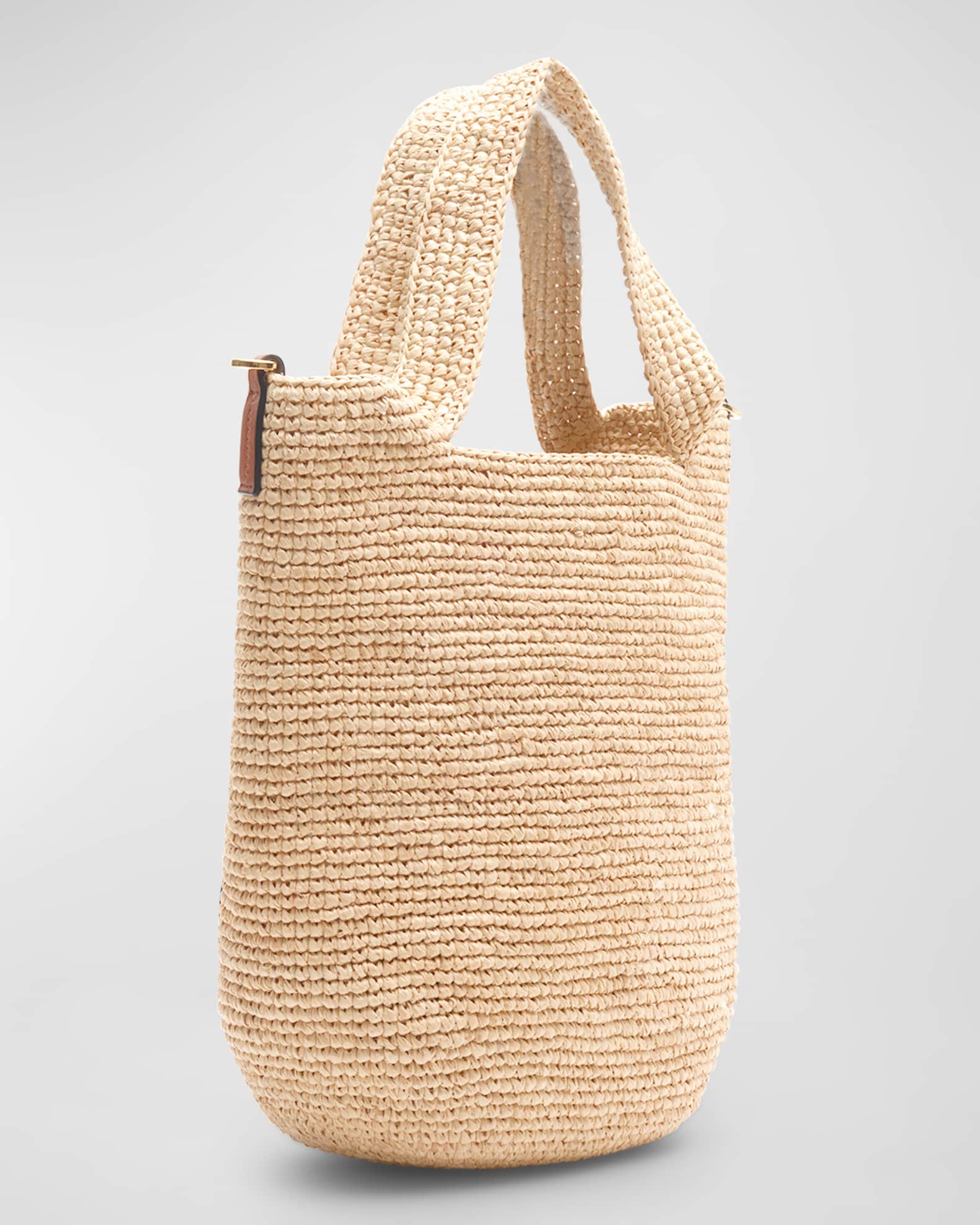 Loewe x Paula’s Ibiza Slit Mini Tote Bag in Raffia with Leather Anagram ...