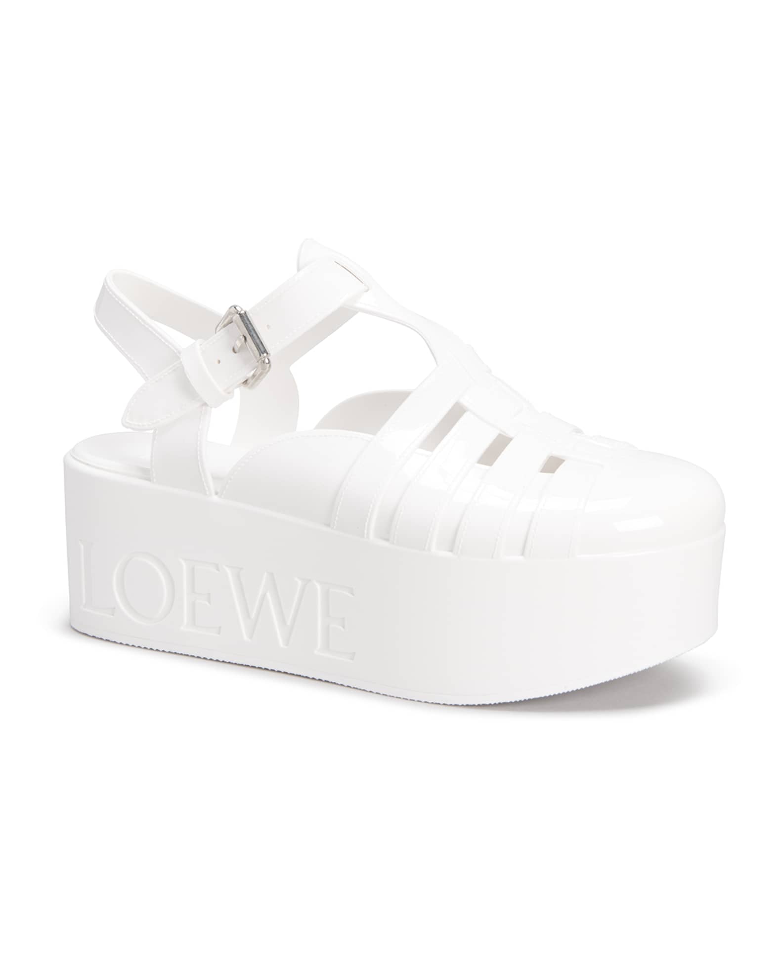 Loewe Rubber Wedge Platform Fisherman Sandals | Neiman Marcus