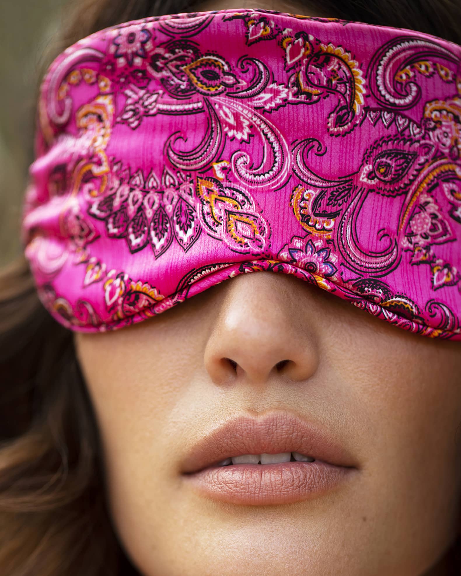 Slip x Alice + Olivia Pure Silk Sleep Mask, Spring Paisley | Neiman Marcus