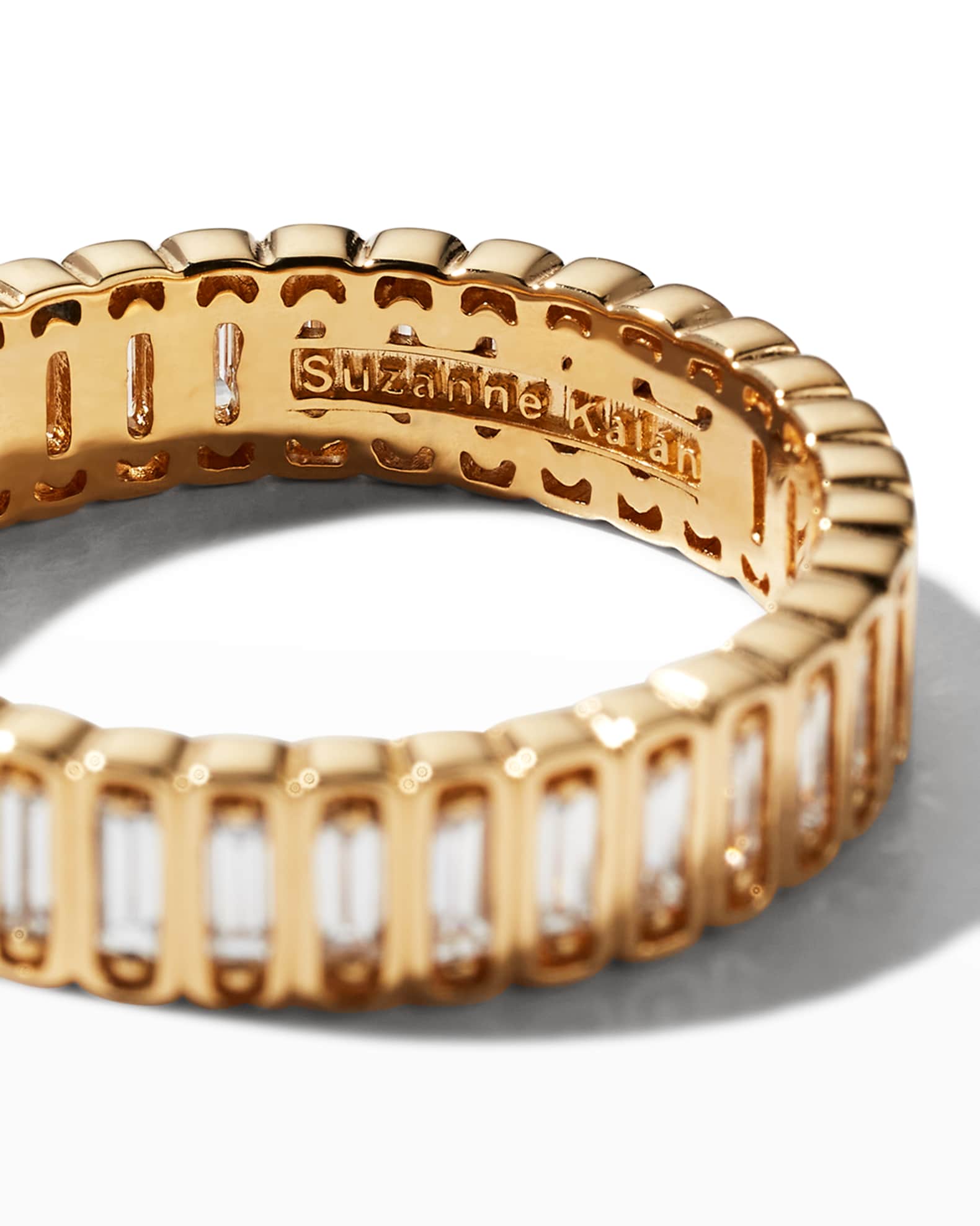 Suzanne Kalan 18k Yellow Gold Baguette Diamond Eternity Band Ring ...