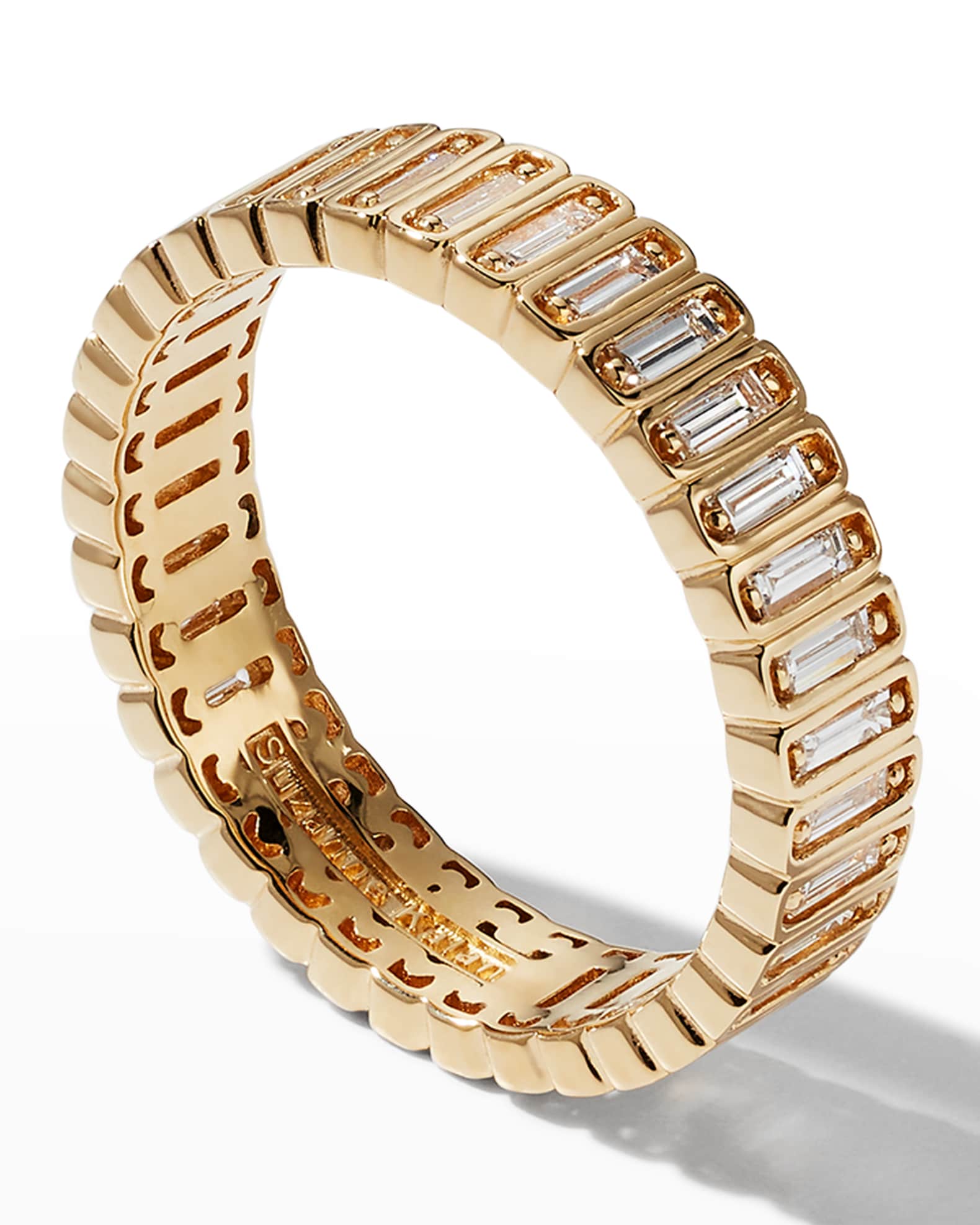 Suzanne Kalan 18k Yellow Gold Baguette Diamond Eternity Band Ring ...