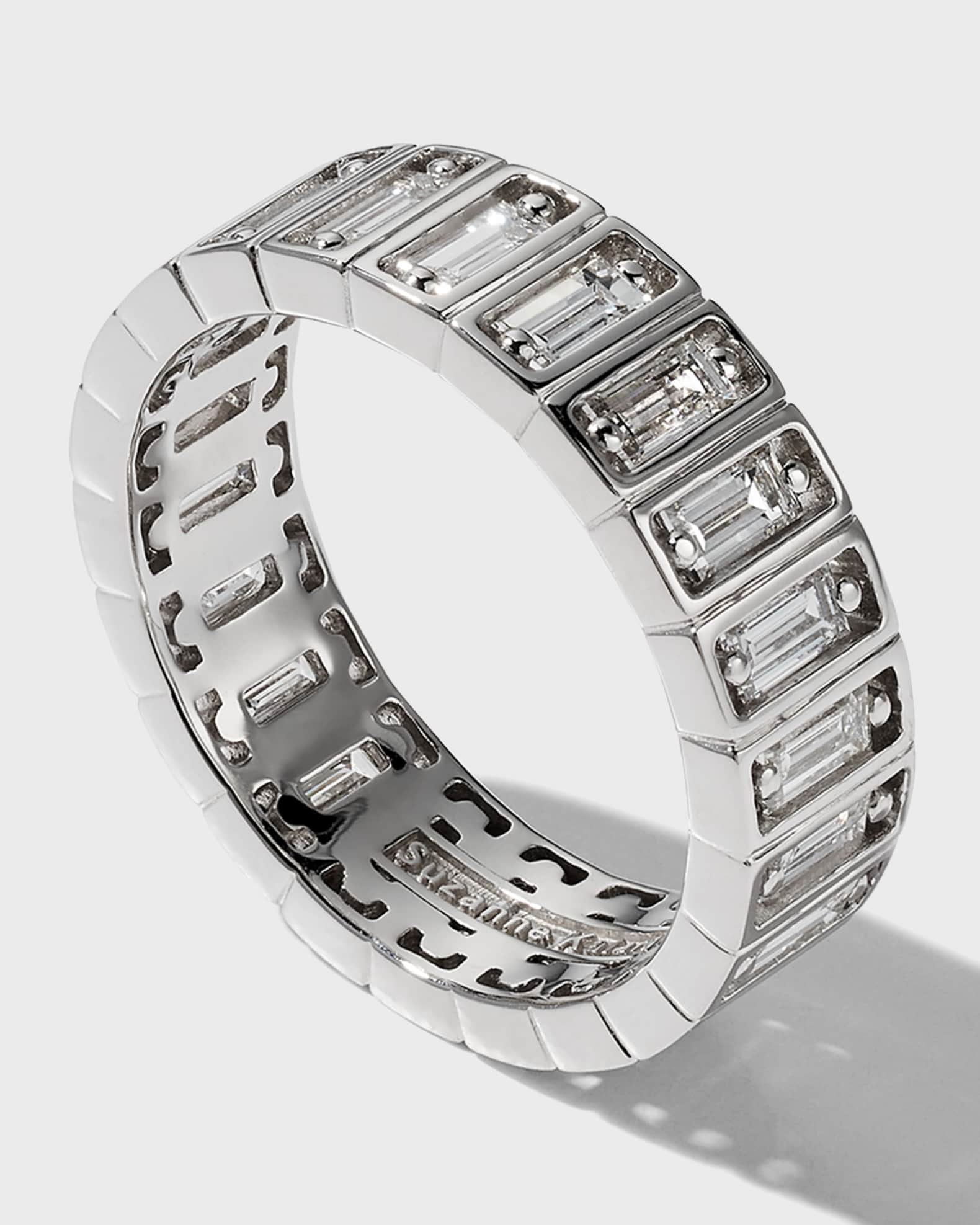Suzanne Kalan 18k White Gold Baguette Diamond Eternity Band Ring ...