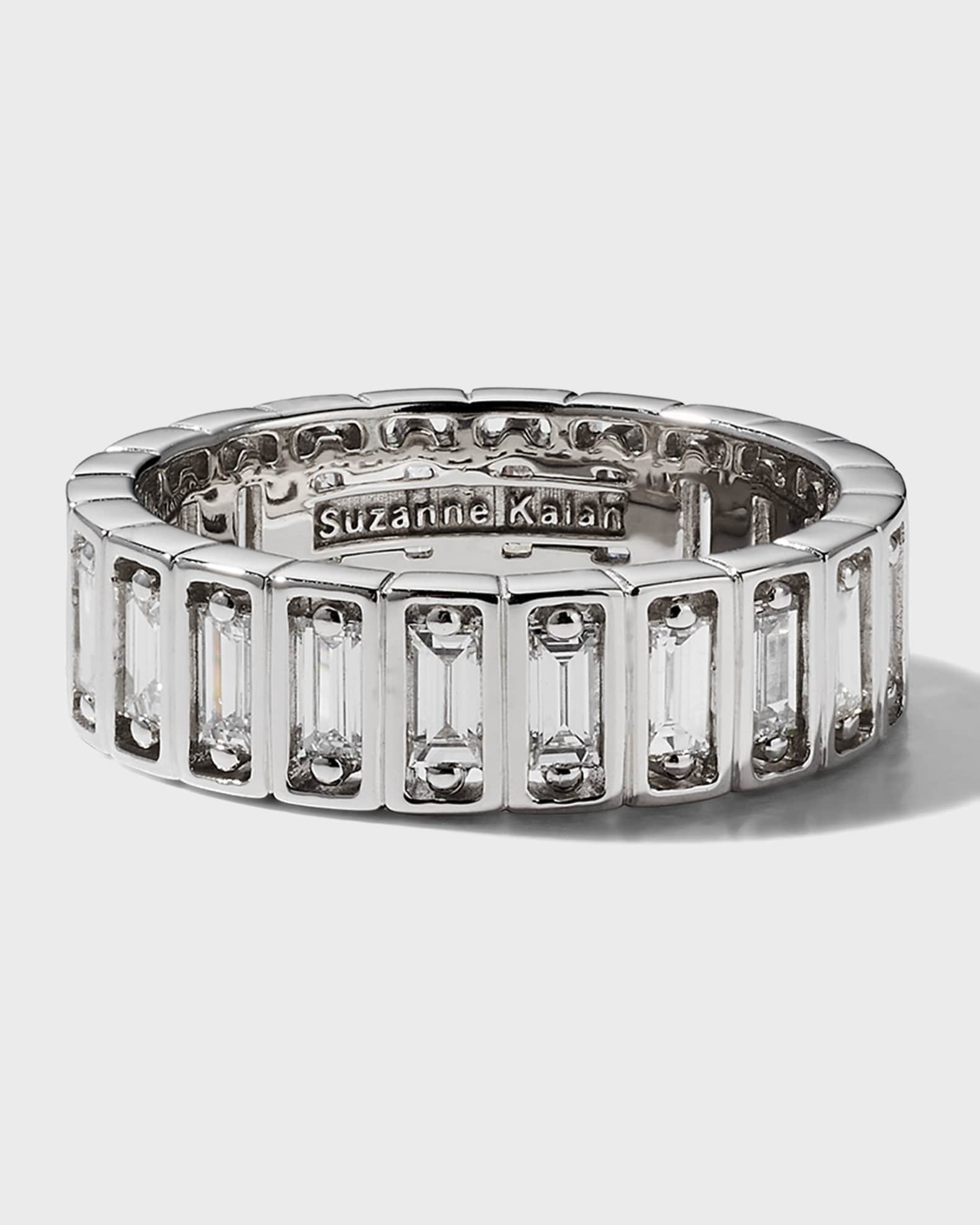 Suzanne Kalan 18k White Gold Baguette Diamond Eternity Band Ring ...