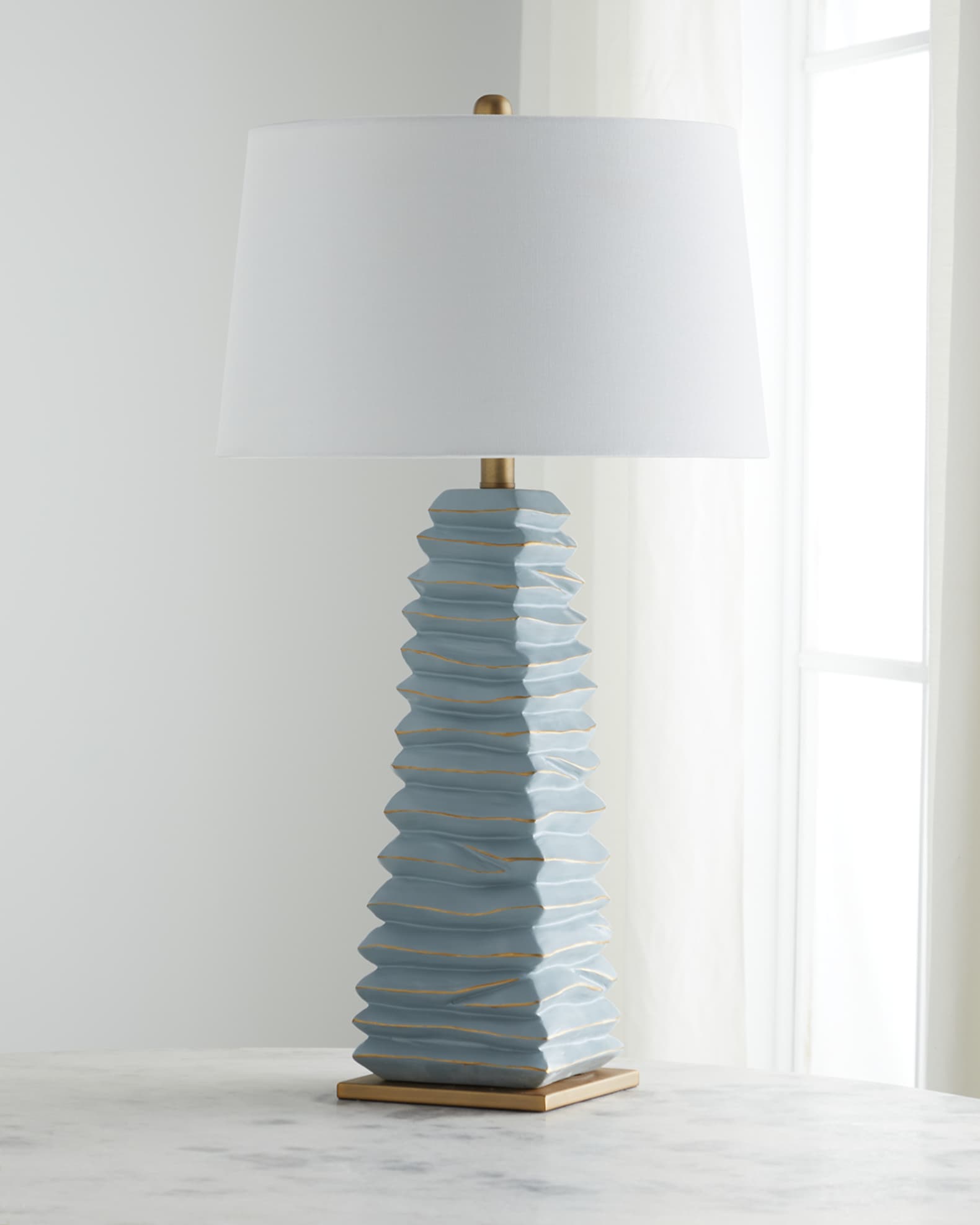 Old World Design Carley Soft Teal Table Lamp | Neiman Marcus