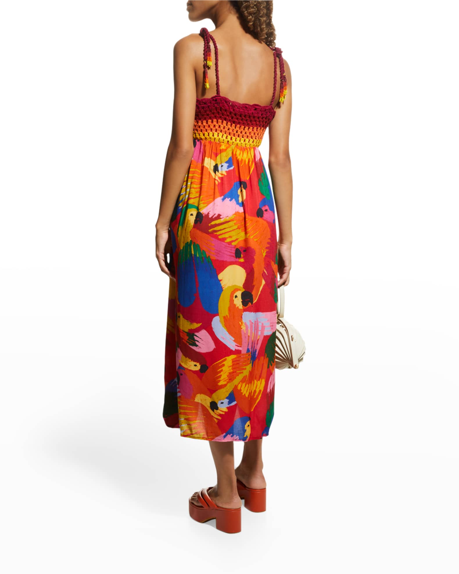 Farm Rio Macaw Party Coverup Midi Dress | Neiman Marcus