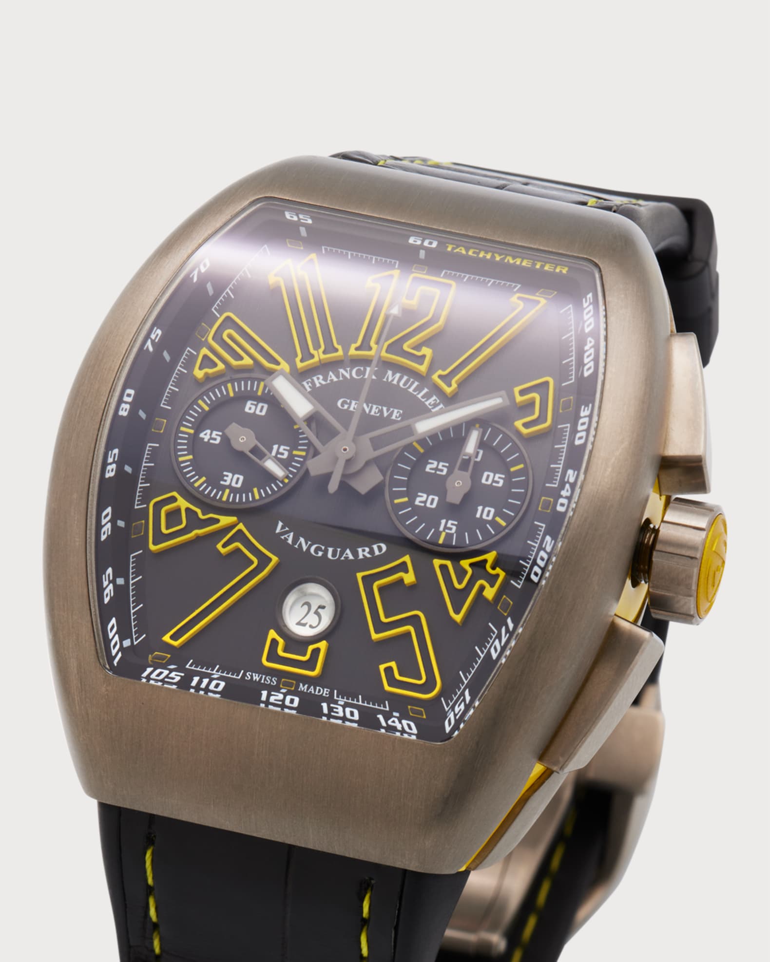 Franck Muller Men's Titanium Vanguard Watch with Yellow Accents ...