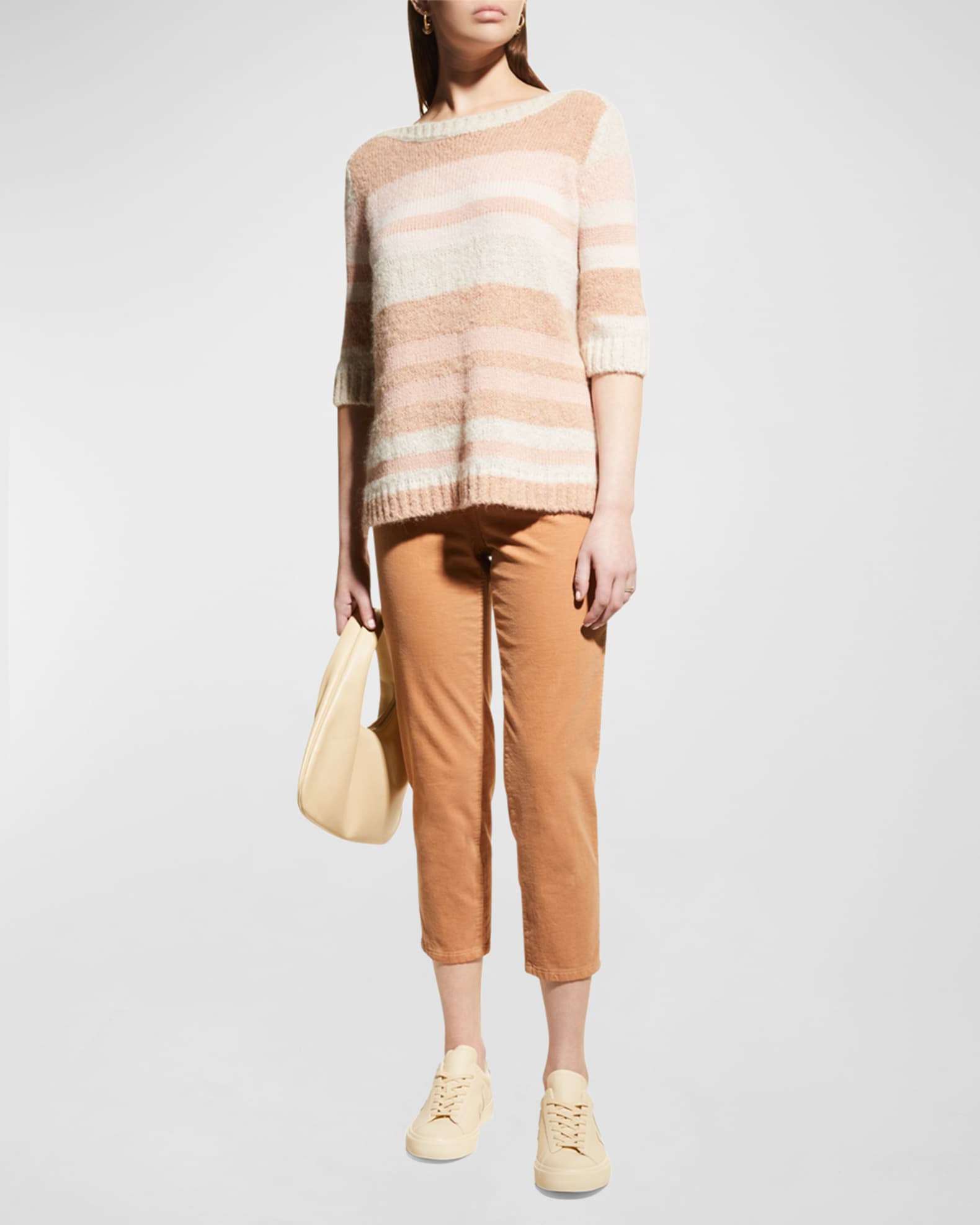 Piazza Sempione Mixed-Knit Striped Sweater | Neiman Marcus