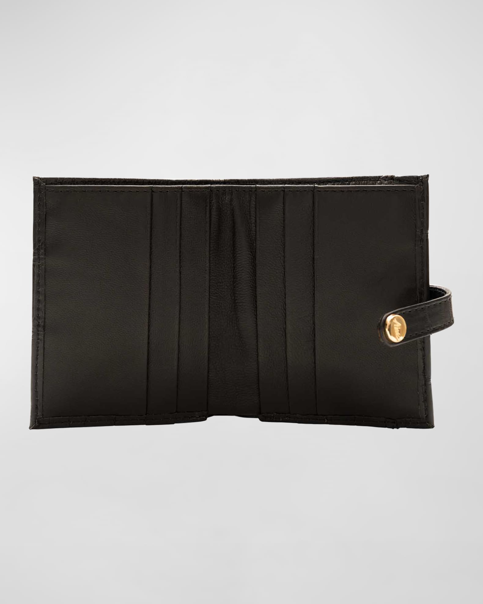 Abas Mini Polished Matte Alligator Bifold Wallet | Neiman Marcus