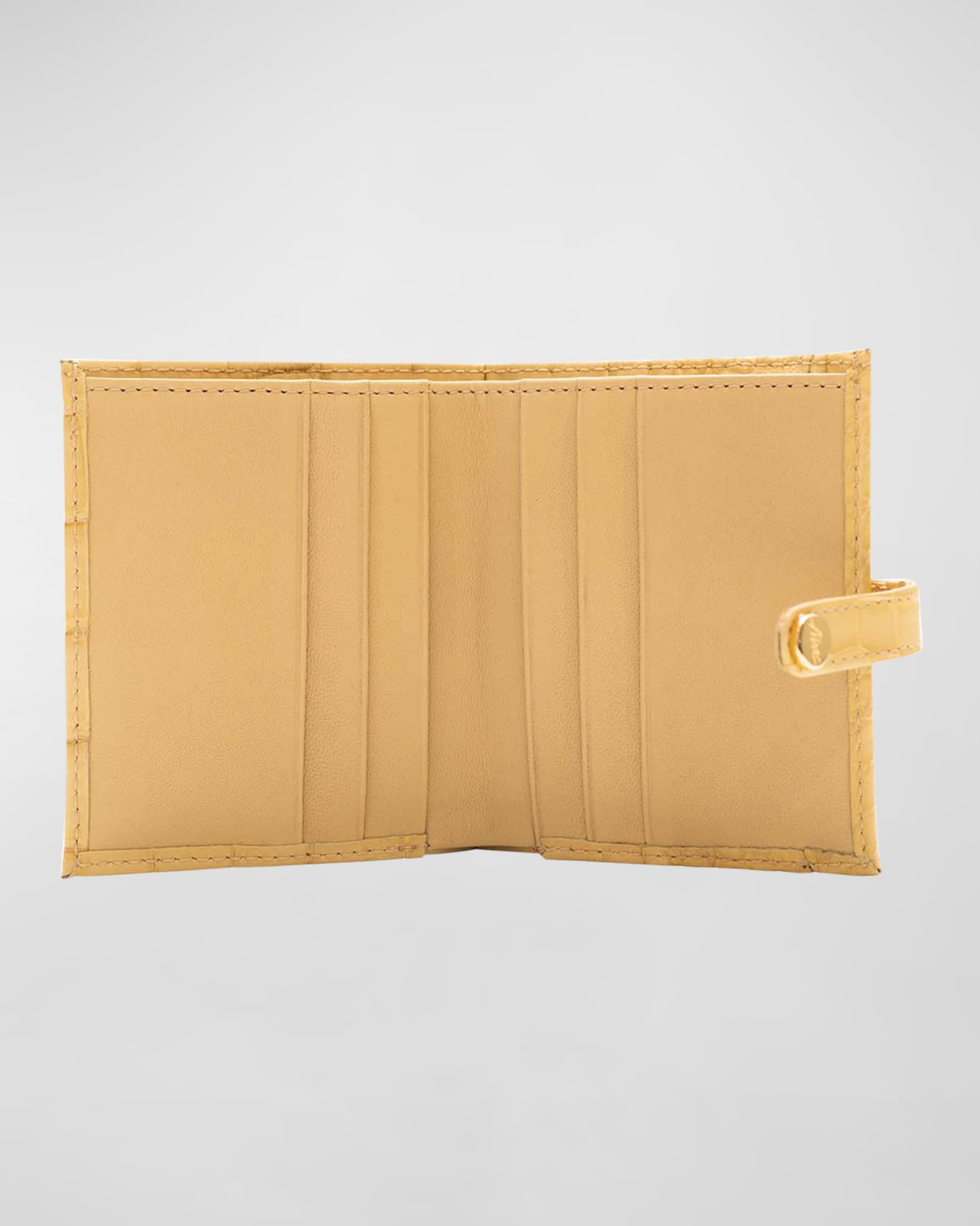 Abas Mini Polished Matte Alligator Bifold Wallet | Neiman Marcus