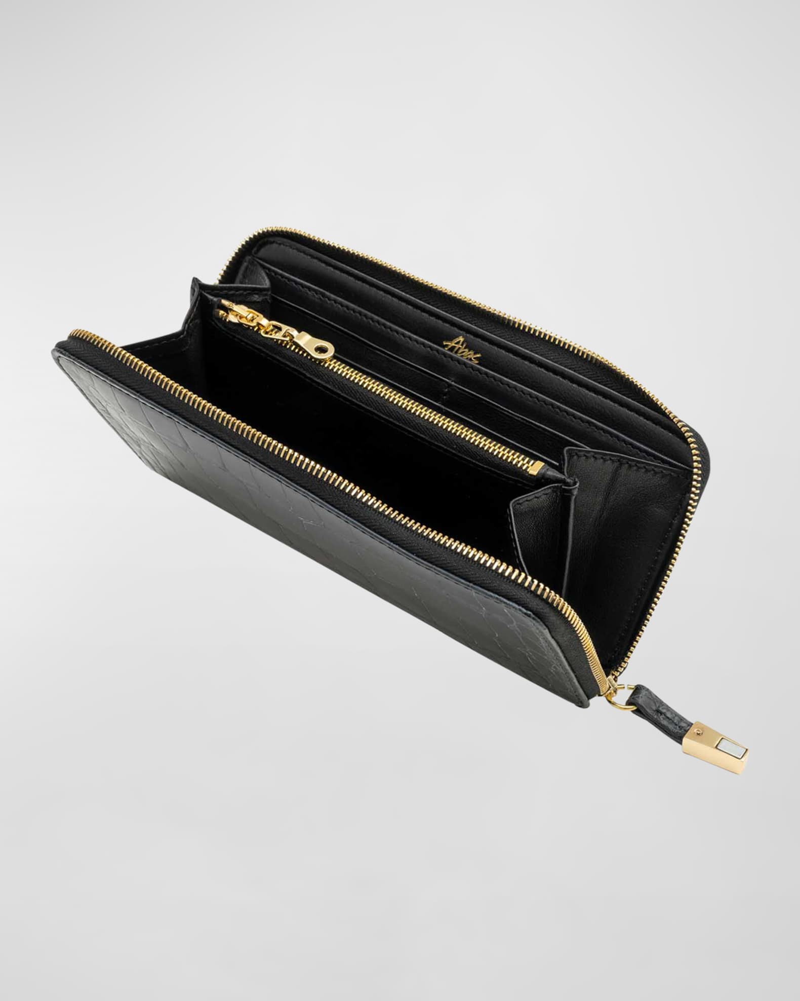 Abas Zip Alligator Continental Wallet | Neiman Marcus