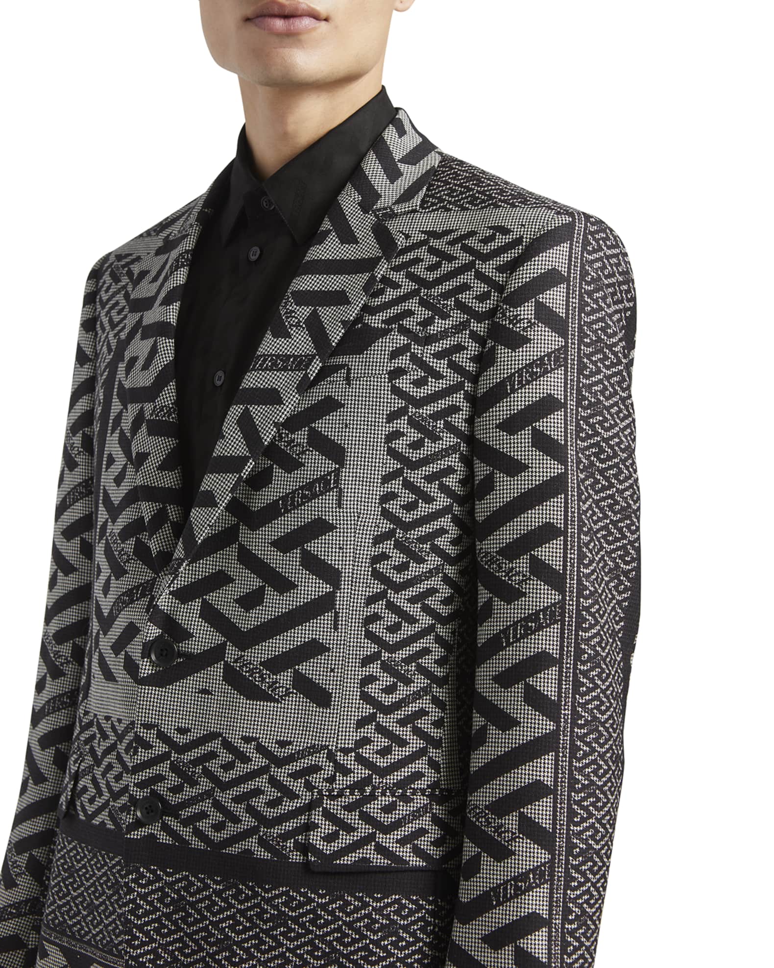 Versace Men's Greca Monogram Tuxedo Jacket | Neiman Marcus