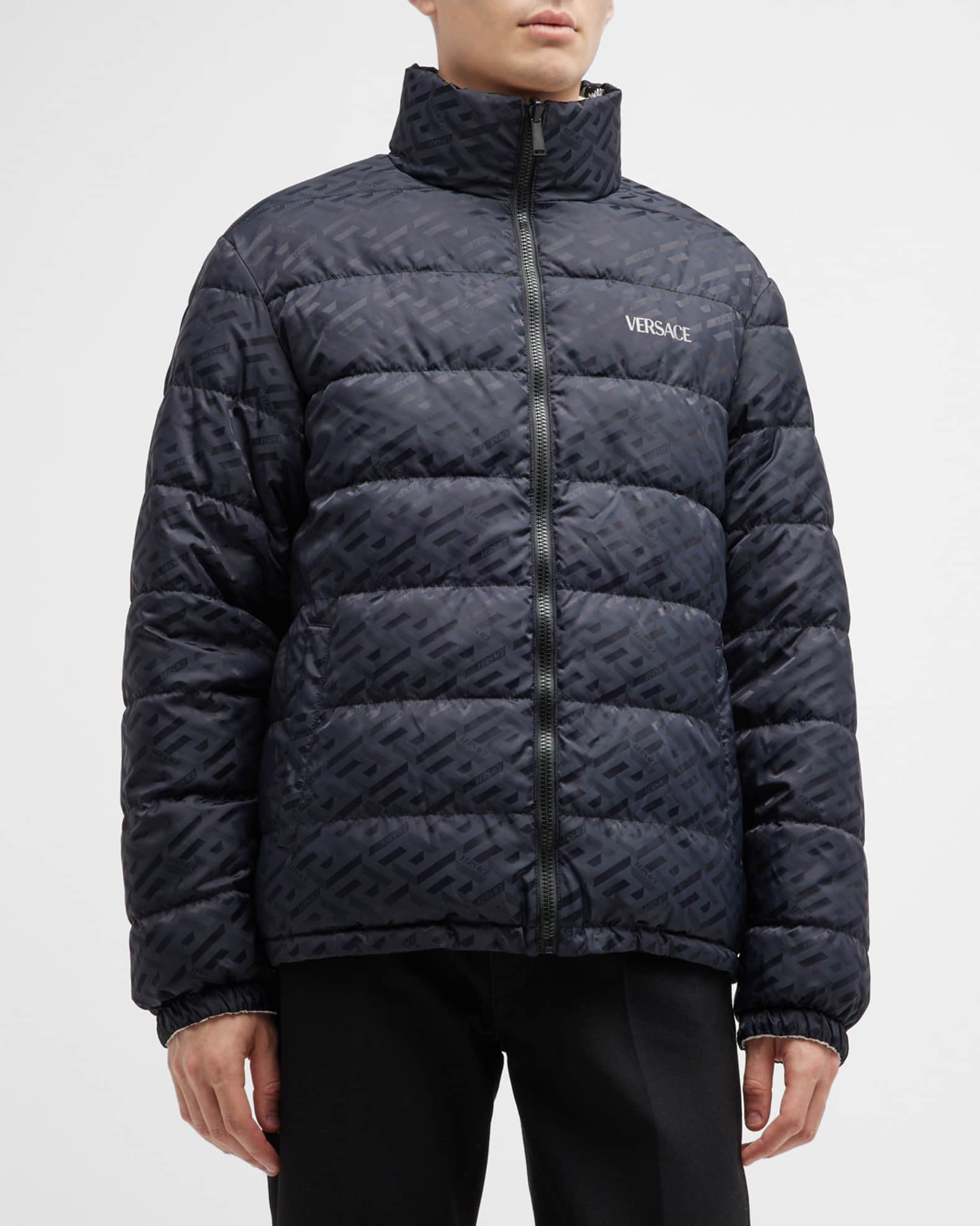 Versace Men's Barocco Puffer Jacket | Neiman Marcus