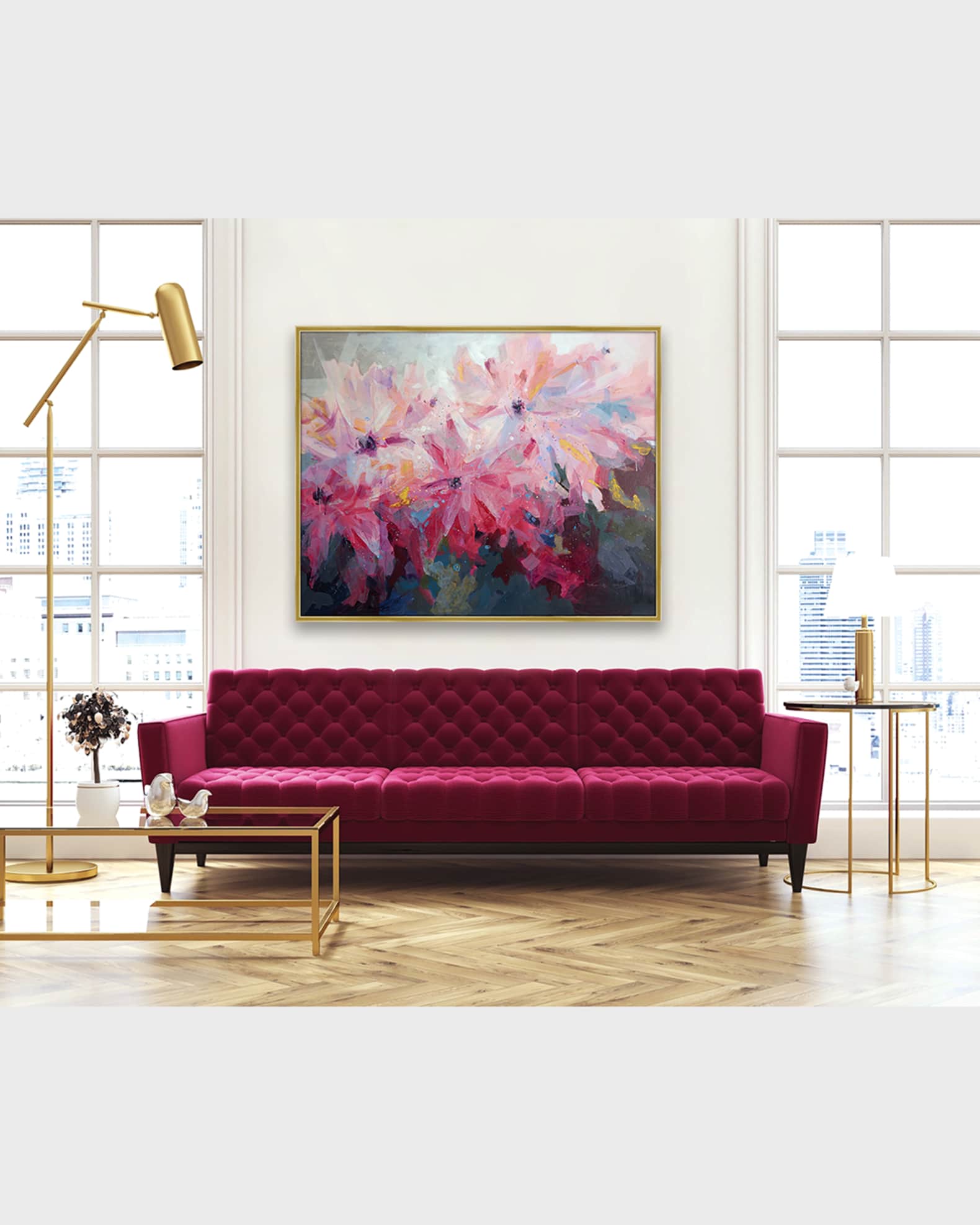 Prestige Arts Pompom Floral Giclee on Canvas | Neiman Marcus