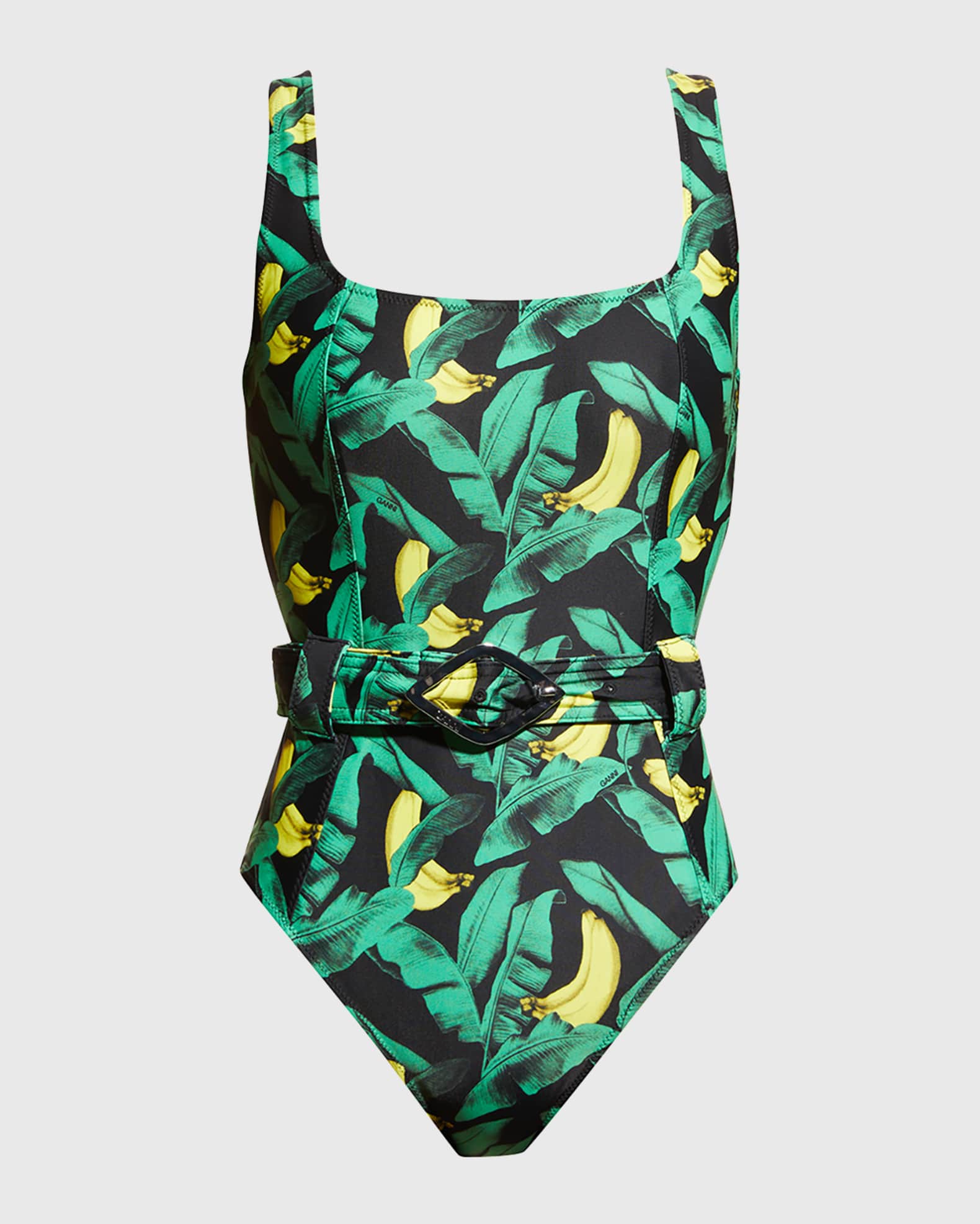 Ganni Recycled Printed One-Piece Swimsuit | Neiman Marcus