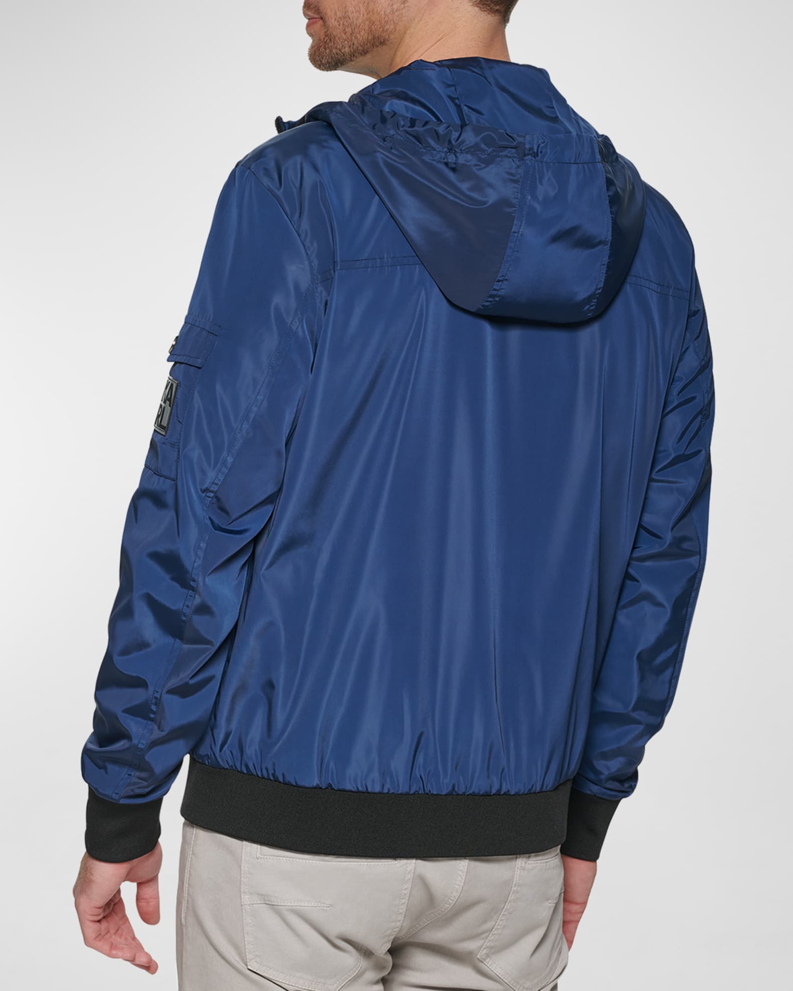 Karl Lagerfeld Paris Men's Lightweight Hooded Bomber Jacket | Neiman Marcus