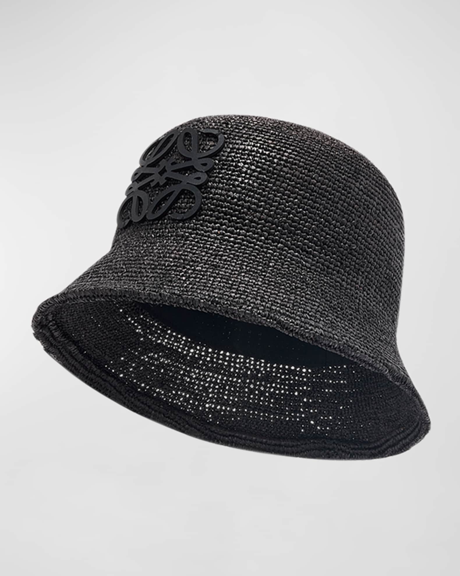 Loewe Anagram Raffia Bucket Hat | Neiman Marcus